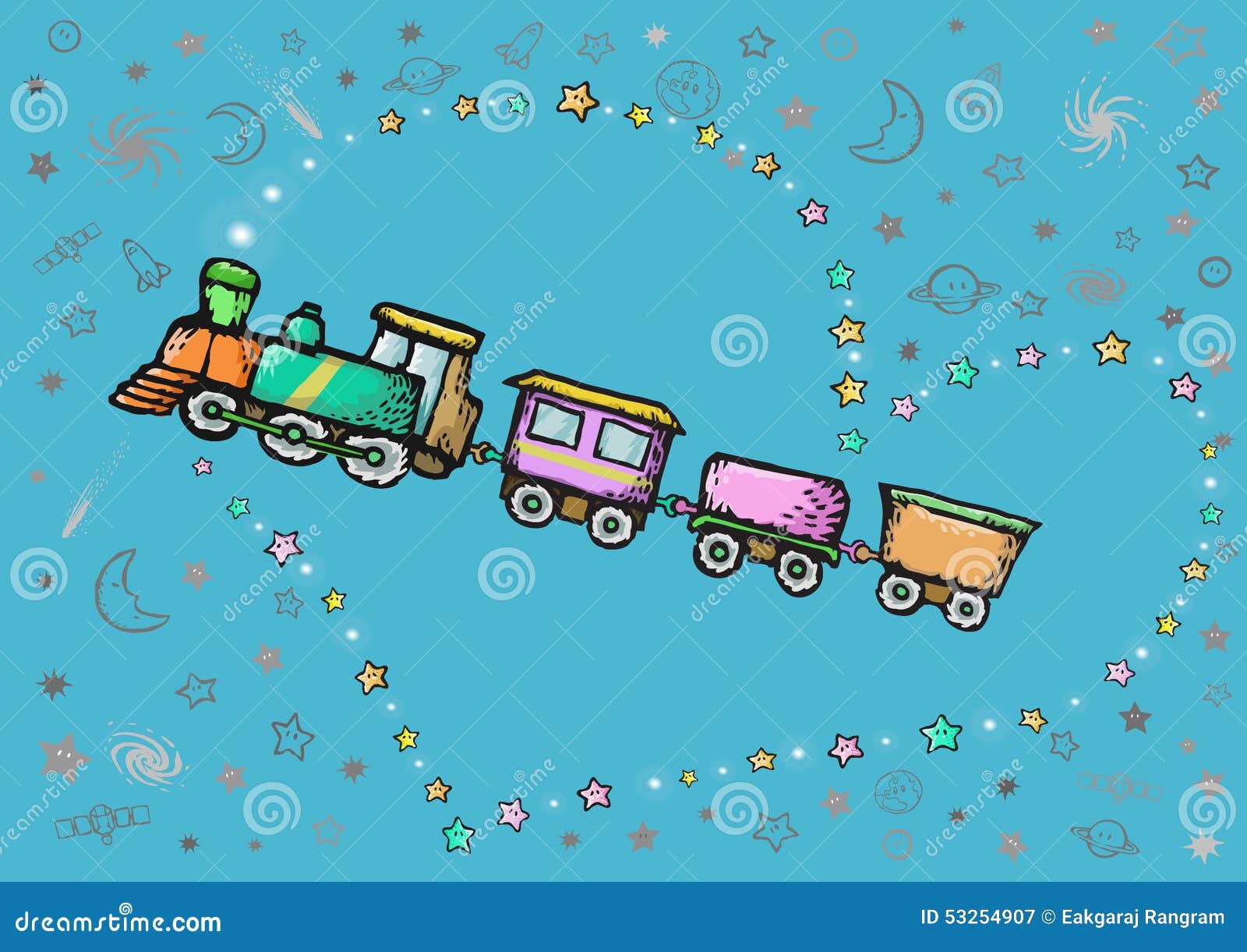 Train in space stock vector. Illustration of abstract - 53254907