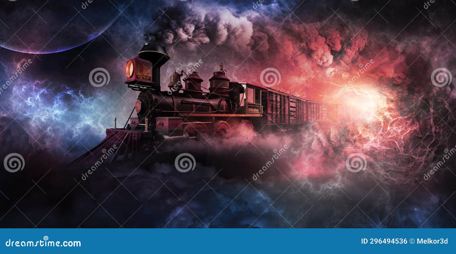 Train In Space Stock Photo | CartoonDealer.com #296494536