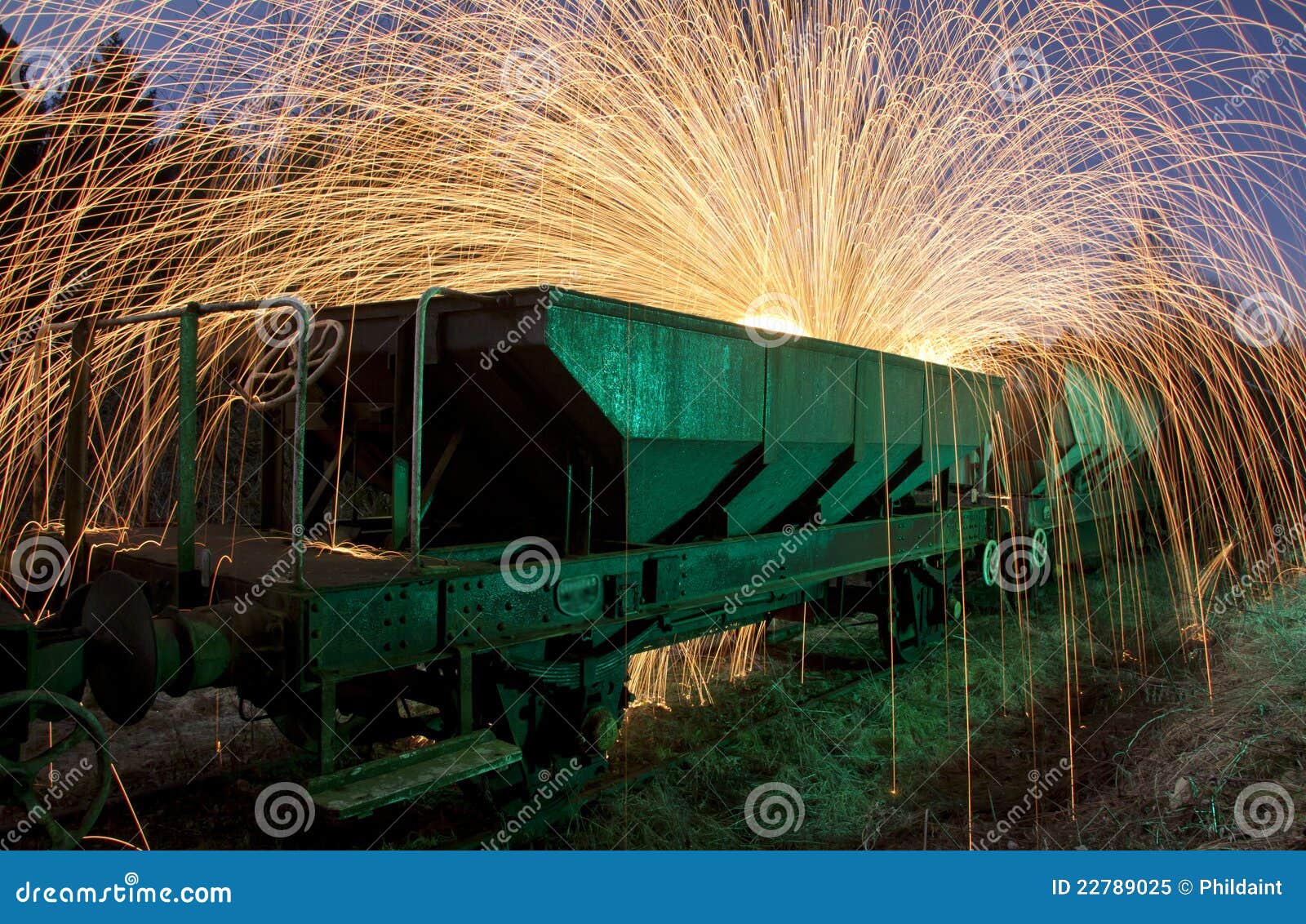 Train and sparks stock image. Image of painting, trail - 22789025