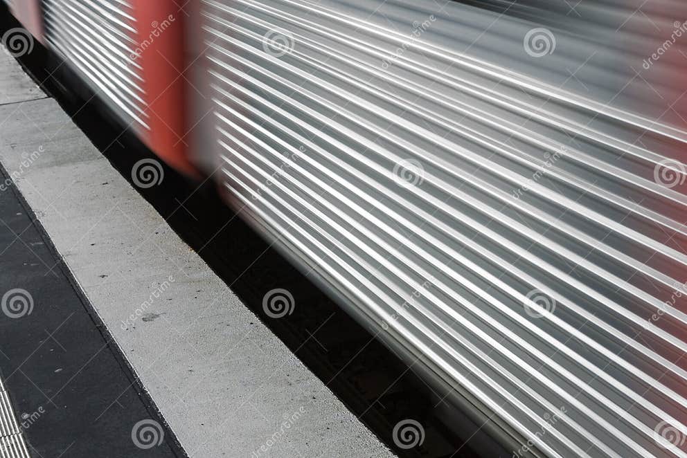Train in Speed Passing the Platform Stock Image - Image of passenger ...