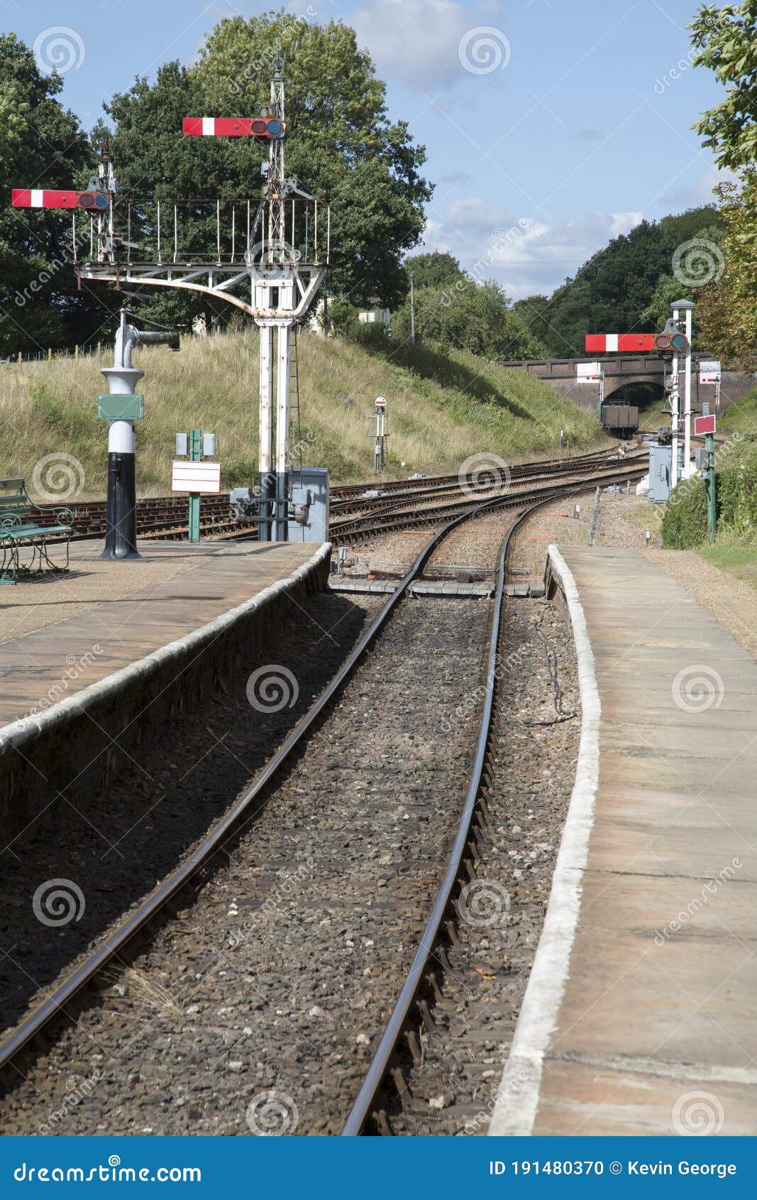 Train Staion Railway and Platform Stock Photo - Image of british ...