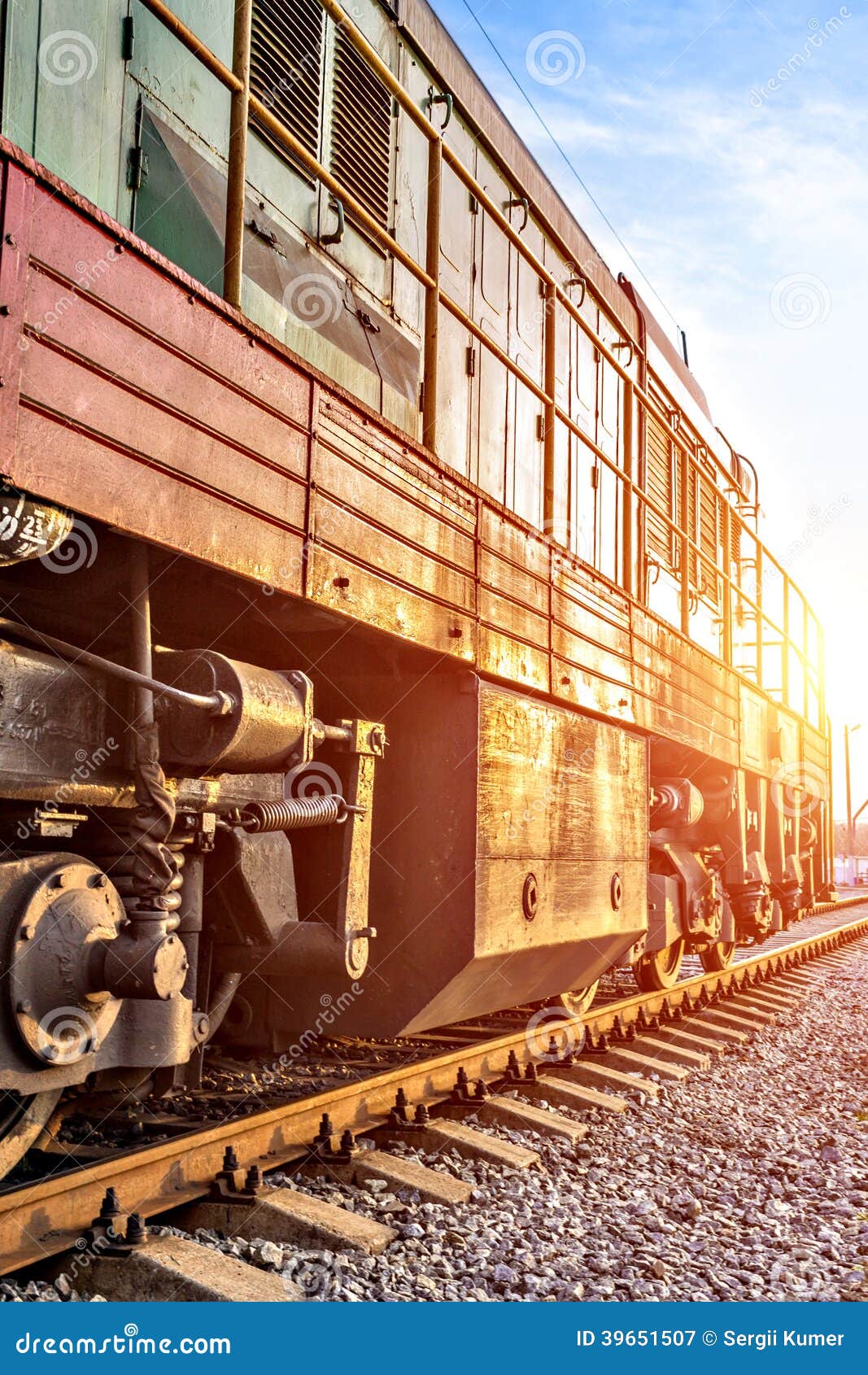 Train standing on rails stock image. Image of locomotive - 39651507