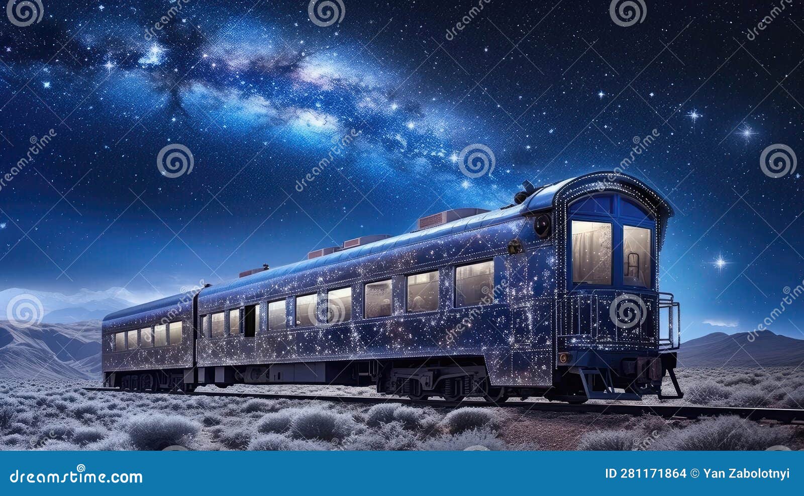 Train with a Starry Background in the Style of Book Art Installations ...