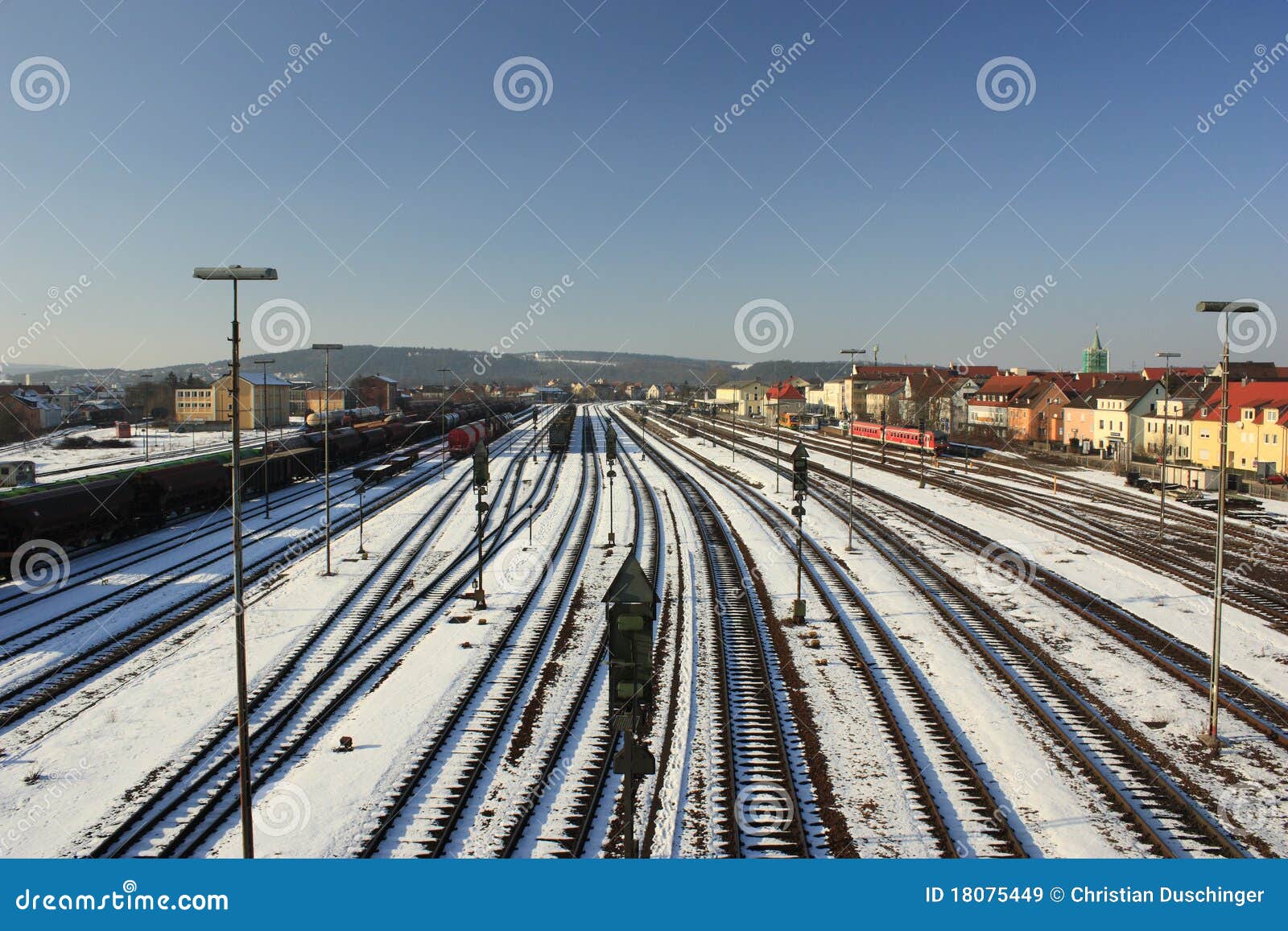 Train station stock image. Image of cold, railway, snow - 18075449