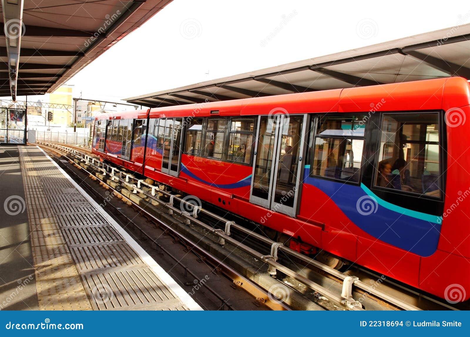 Train on a station. stock photo. Image of gray, technology - 22318694