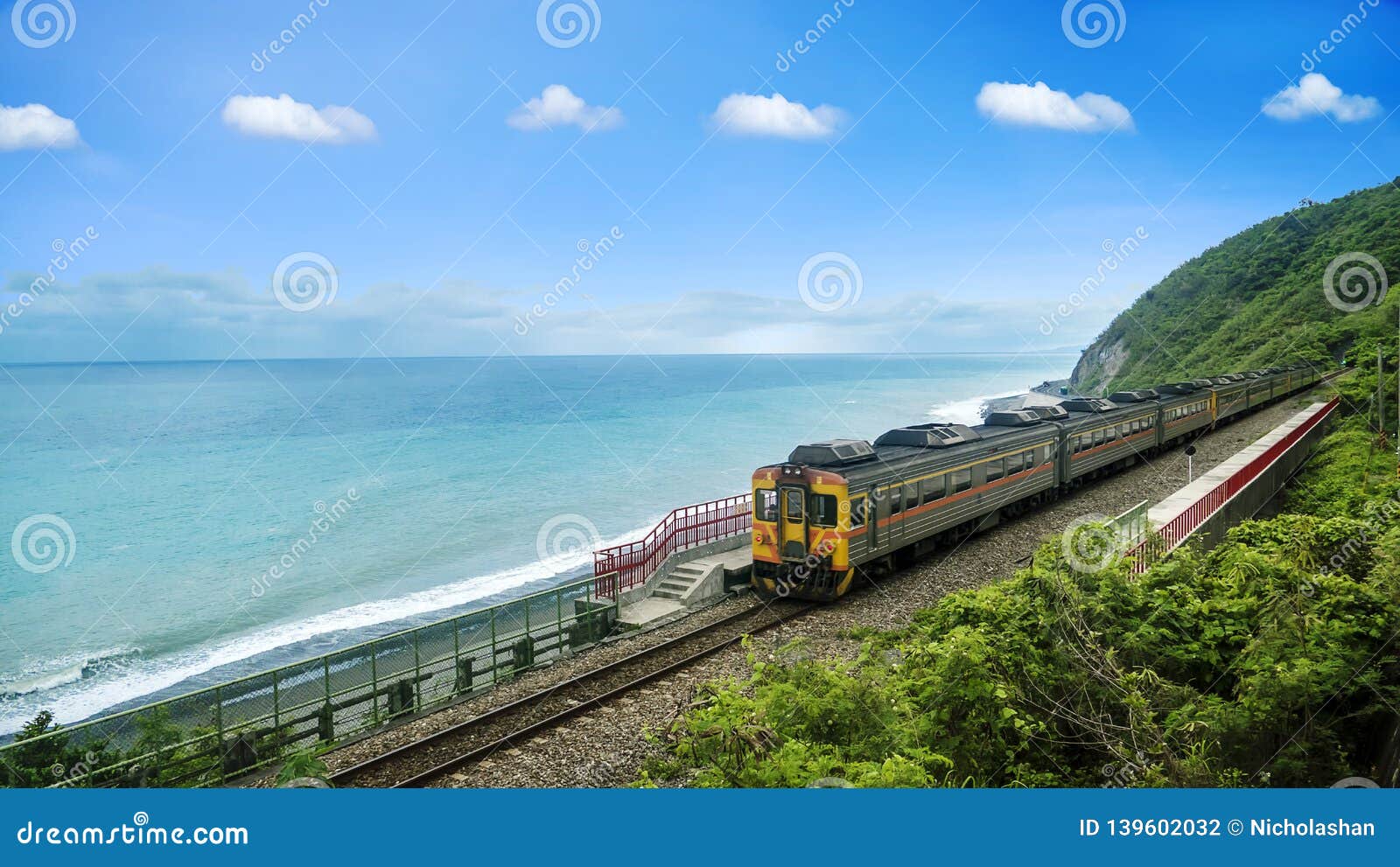 The Train Station beside the Beach on the East of Taiwan Stock Photo ... The Train Station beside the Beach on the East of Taiwan Stock Photo ...