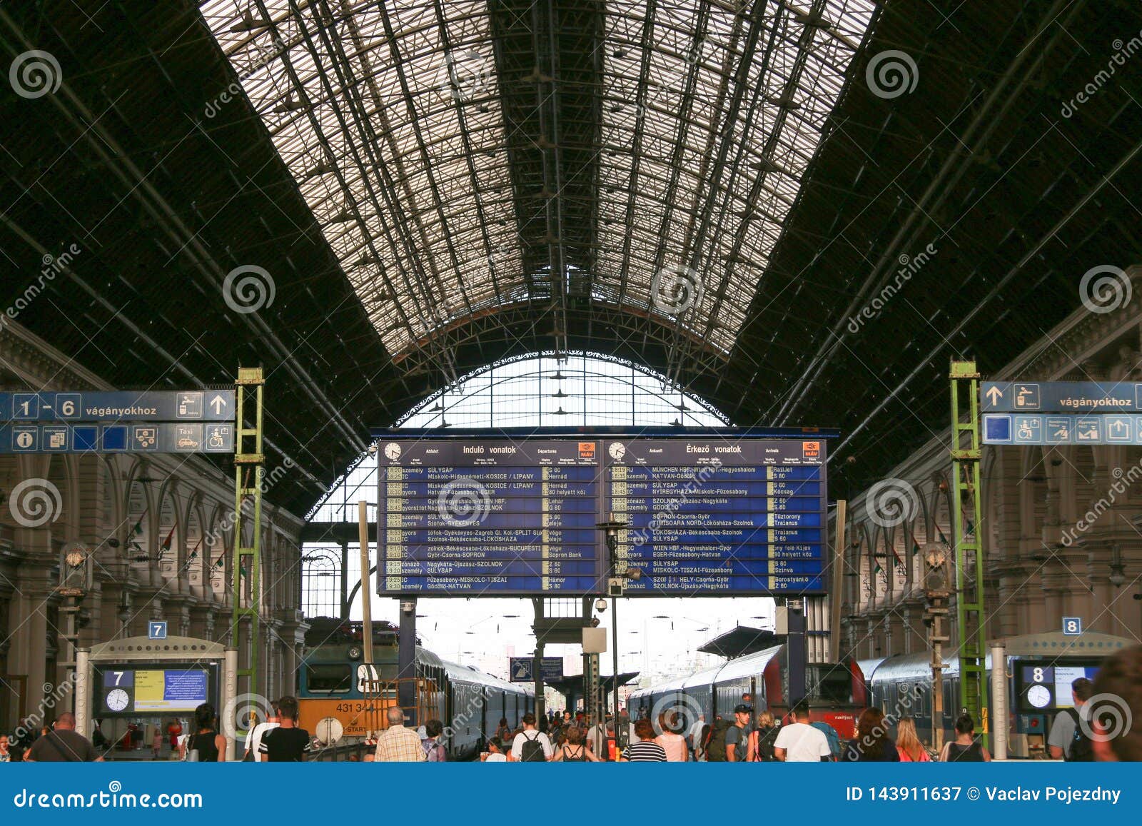 Train station in budapest stock image. Image of information - 143911637