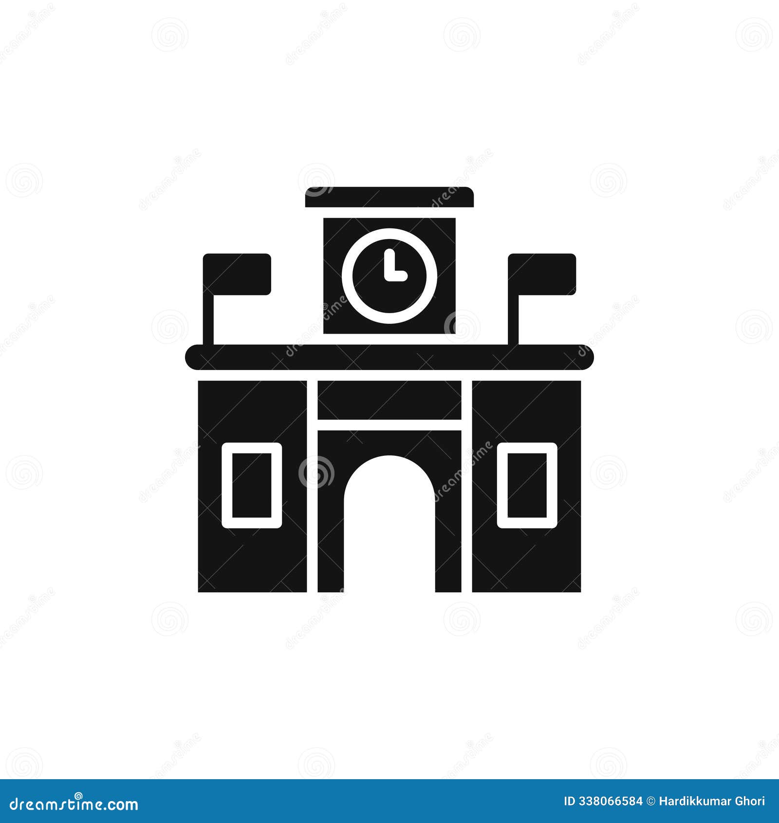 Train Station Building Icon Isolated on White Background Stock ...