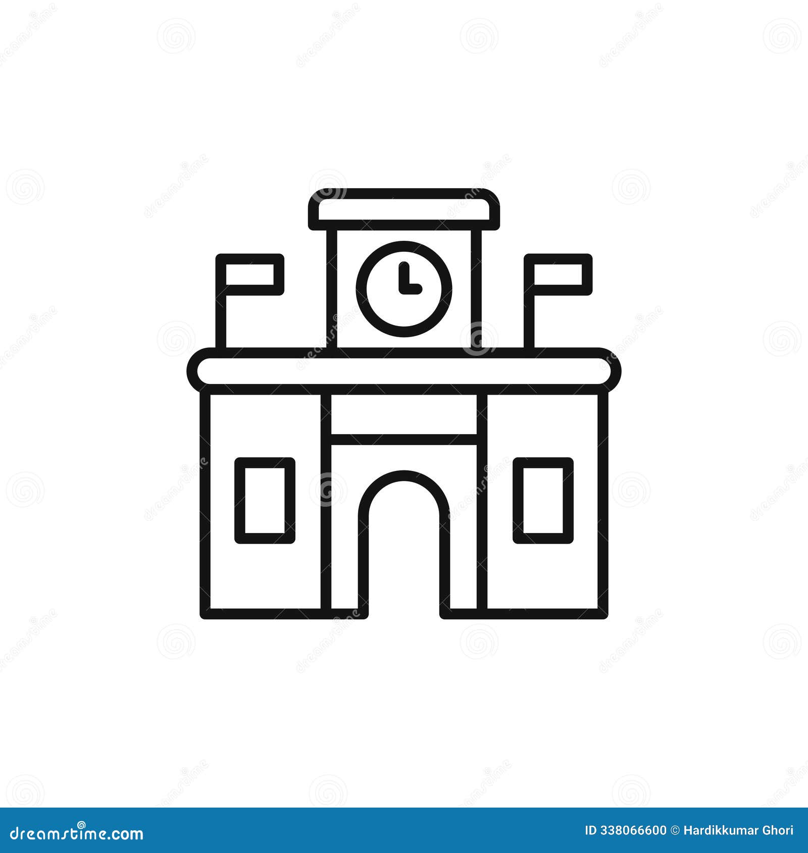 Train Station Building Icon Isolated on White Background Stock ...