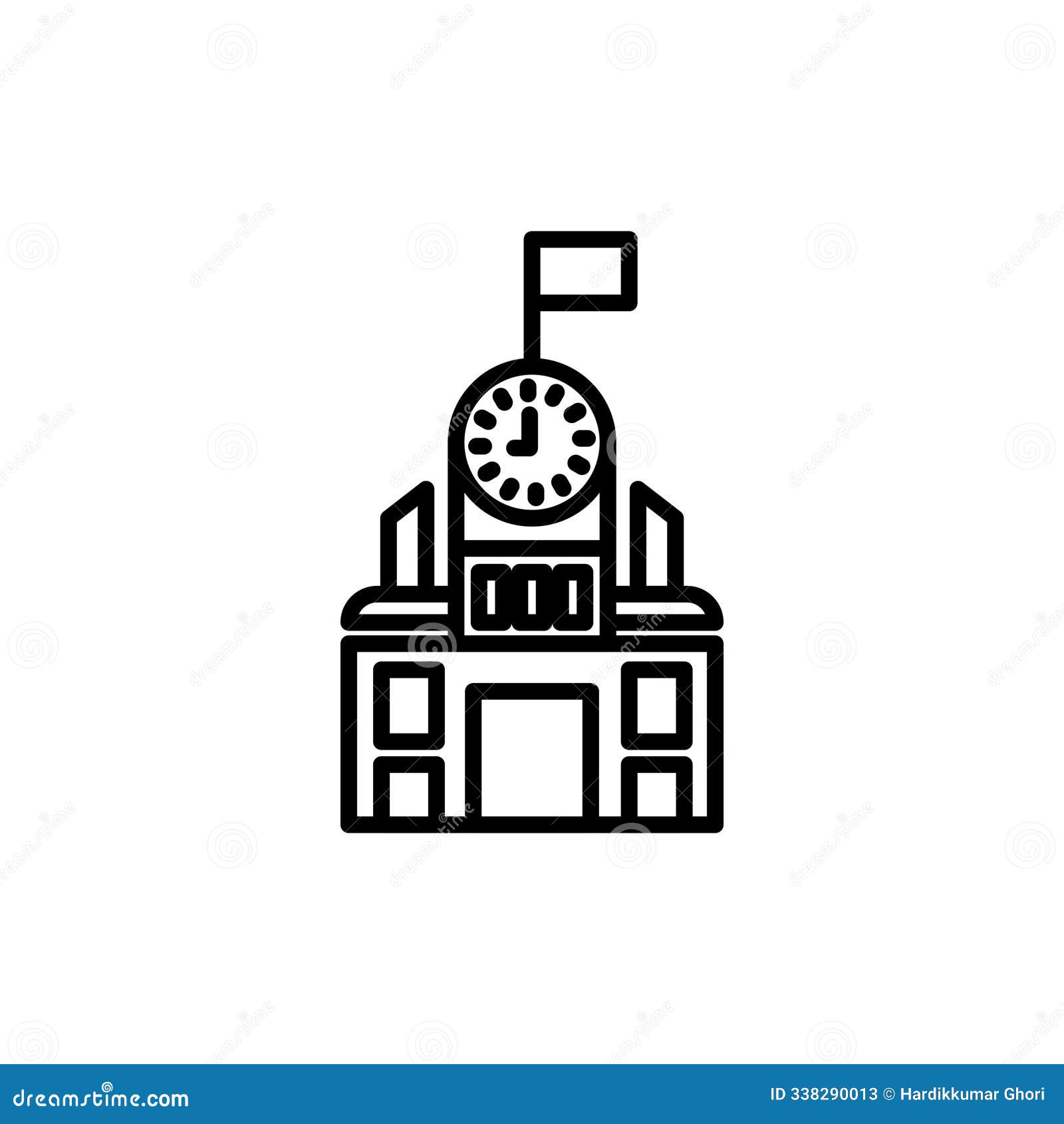 Train Station Building Icon Isolated on White Background Stock Vector ...