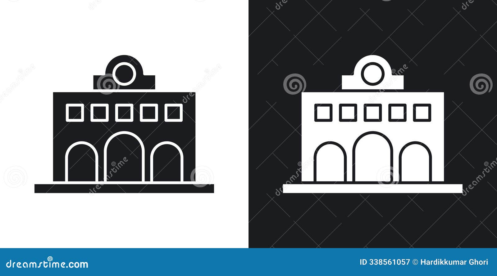 Train Station Building Icon Isolated on White Background Stock Vector ...