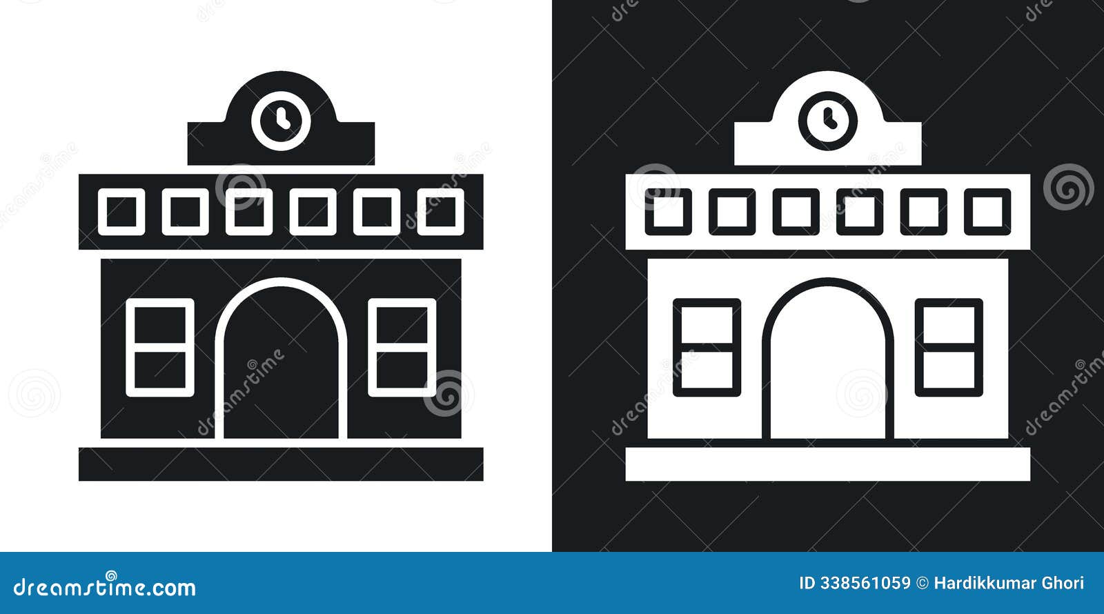 Train Station Building Icon Isolated on White Background Stock Vector ...