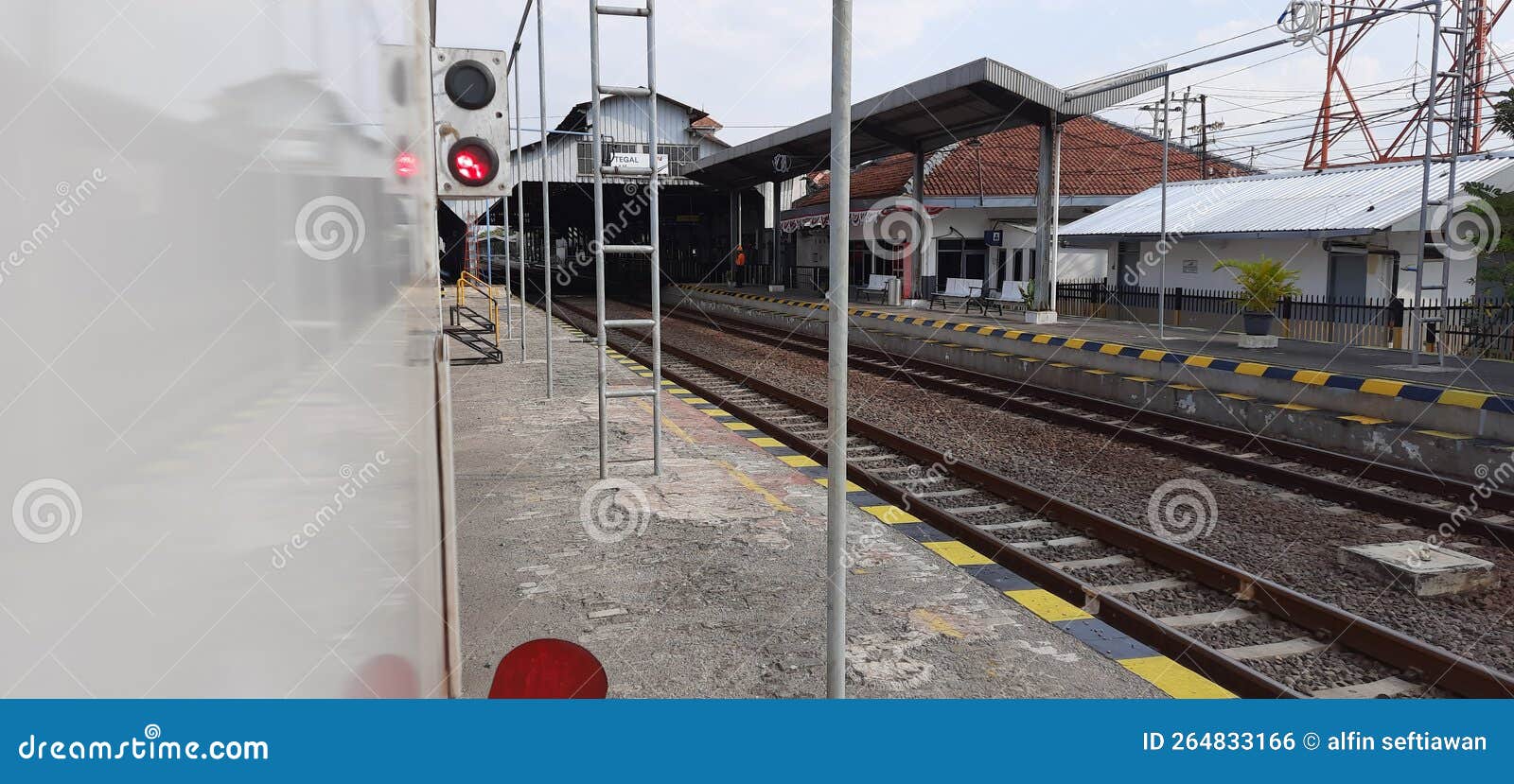 Train Station in the City of Tegal, Central Java, Indonesia Stock Photo ...