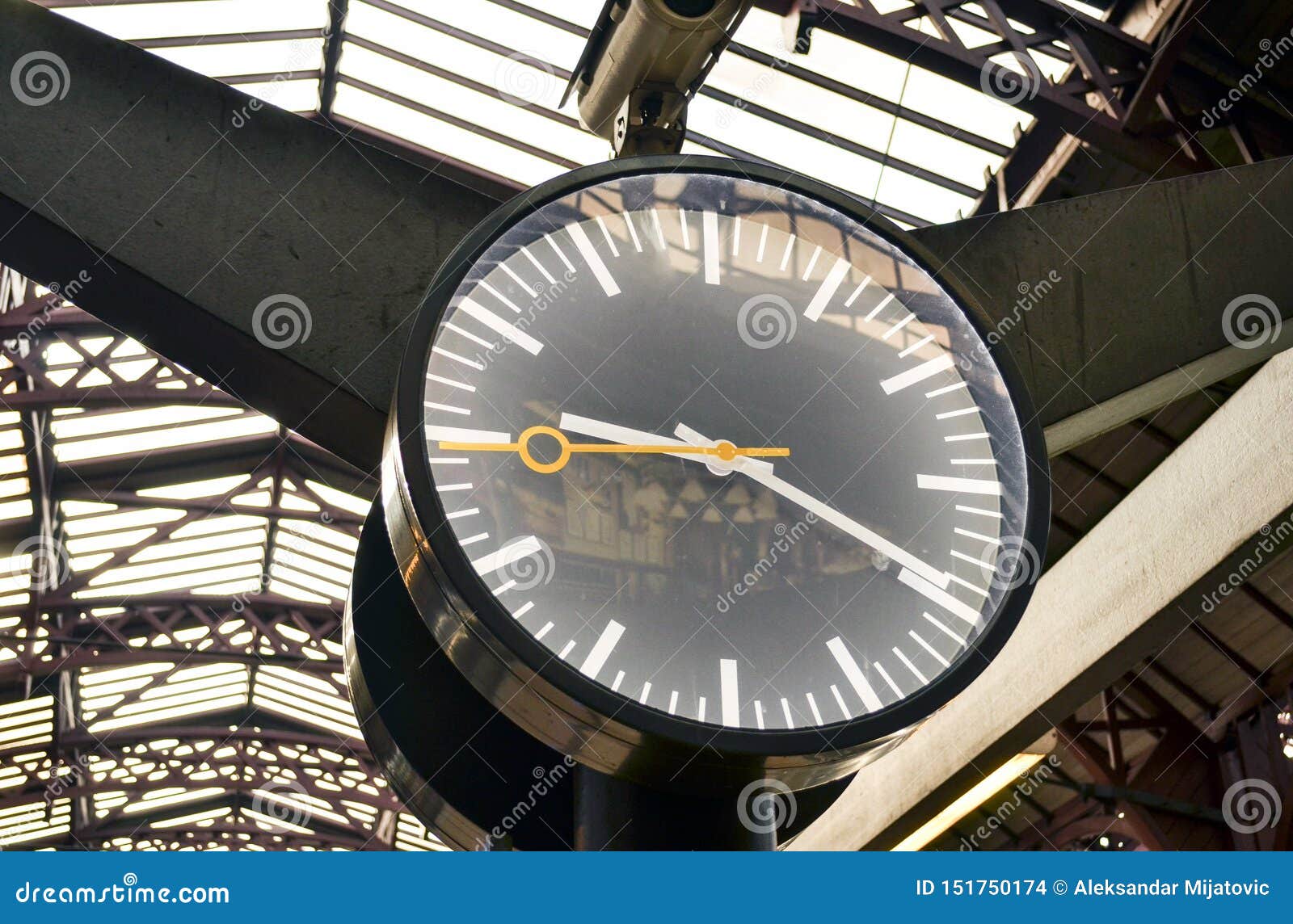 Train station clock stock photo. Image of historic, roman - 151750174
