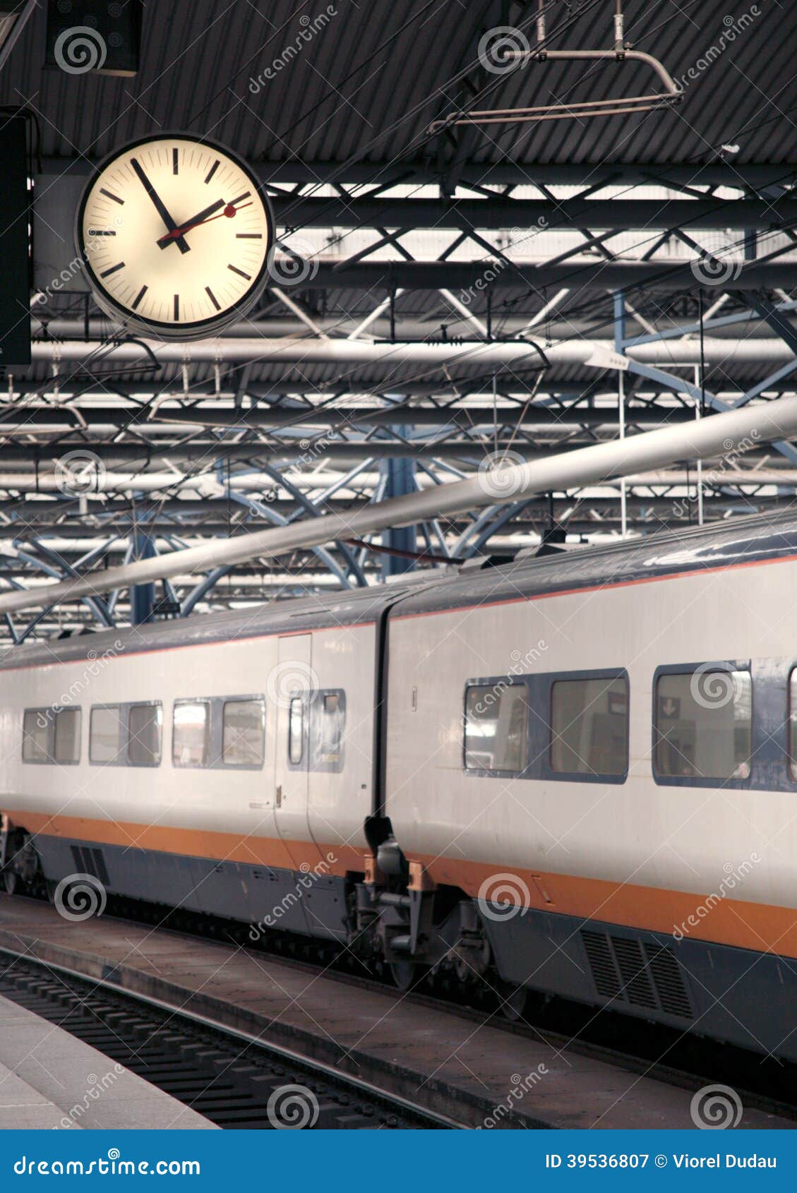 Train station with clock stock image. Image of transport - 39536807