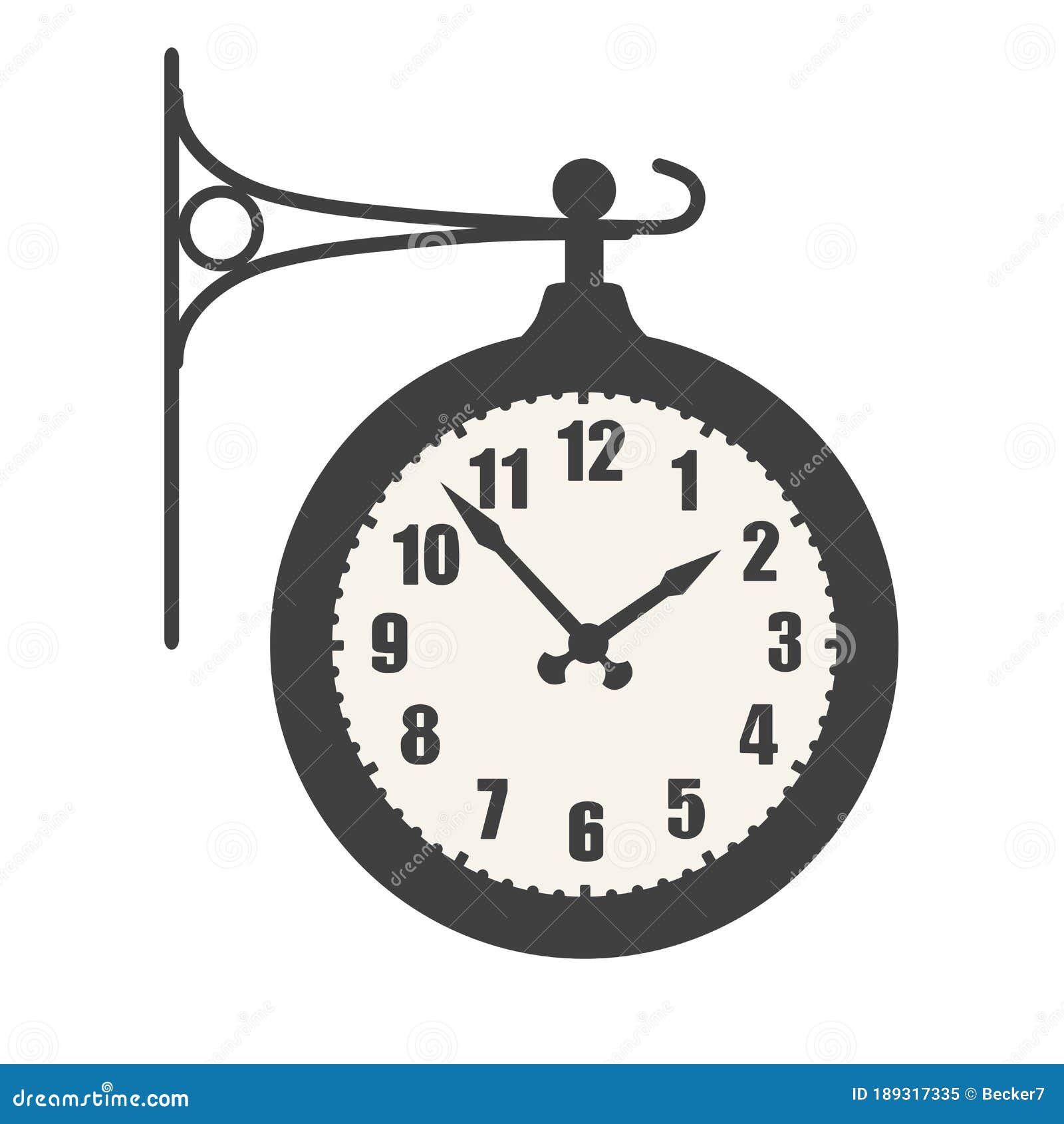 Train Station Clock Vector Icon Isolated on White Background Stock ...