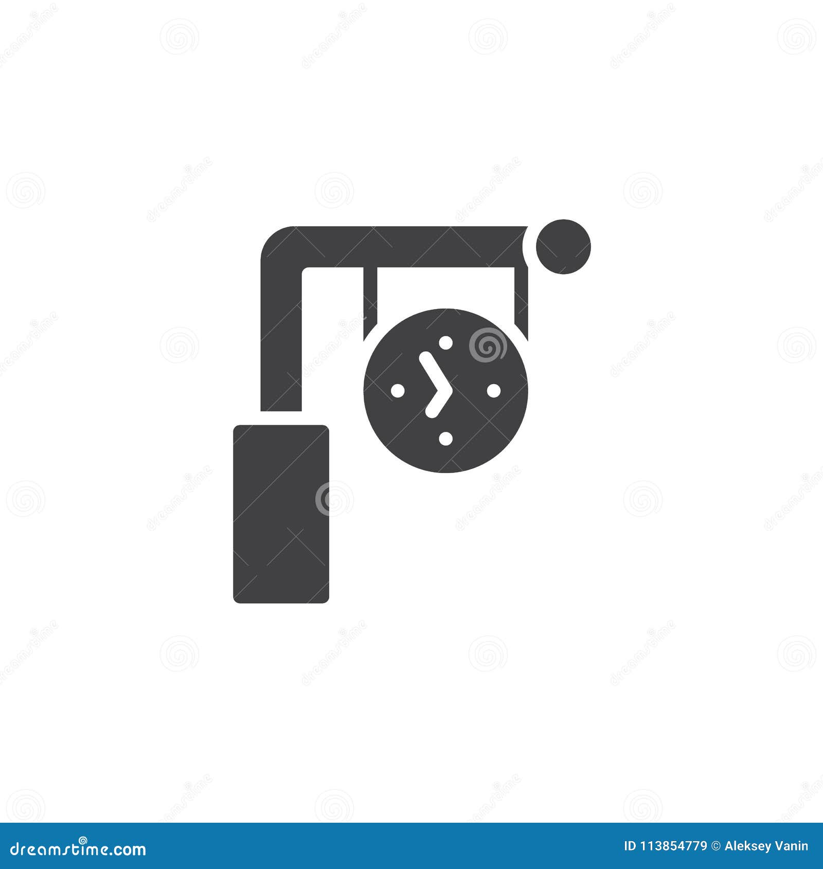 Train Station Clock Vector Icon Stock Vector - Illustration of solid ...