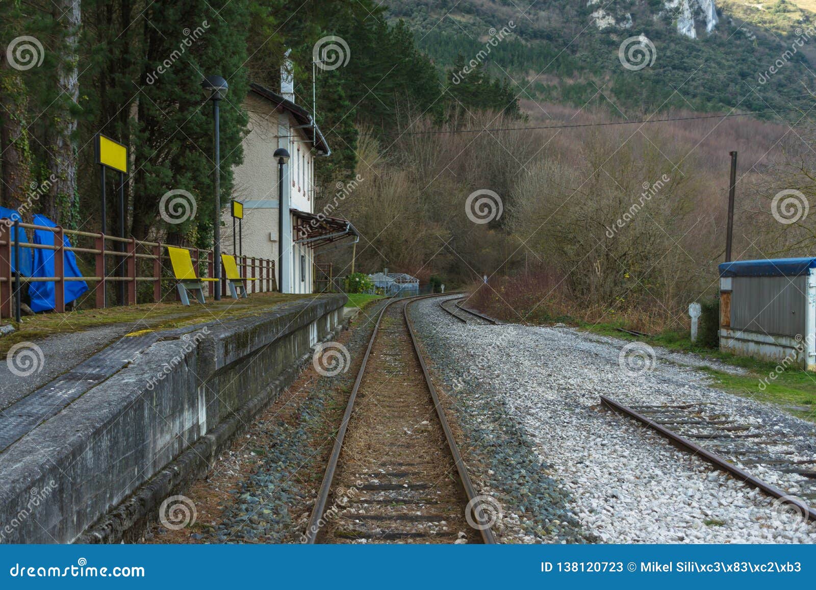 Train Station in the Forest Stock Image - Image of brown, travel: 138120723