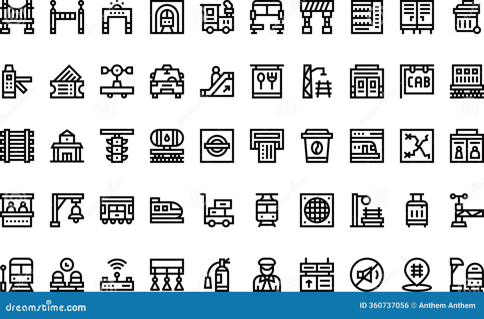 Train Station Icons High-Quality Vector Icons Collection with Editable ...