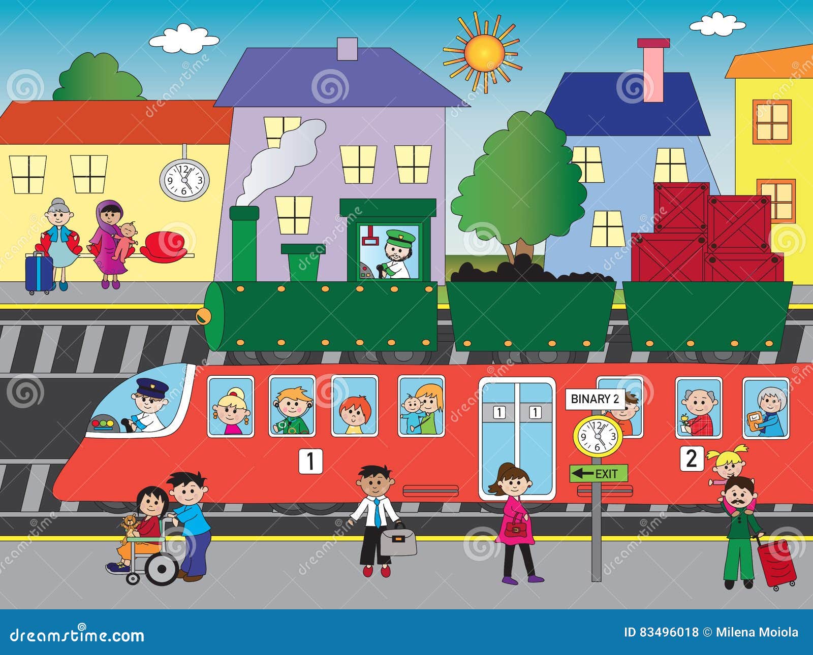 Young Clipart 2 Clipart Station Cartoon Train Station Stock