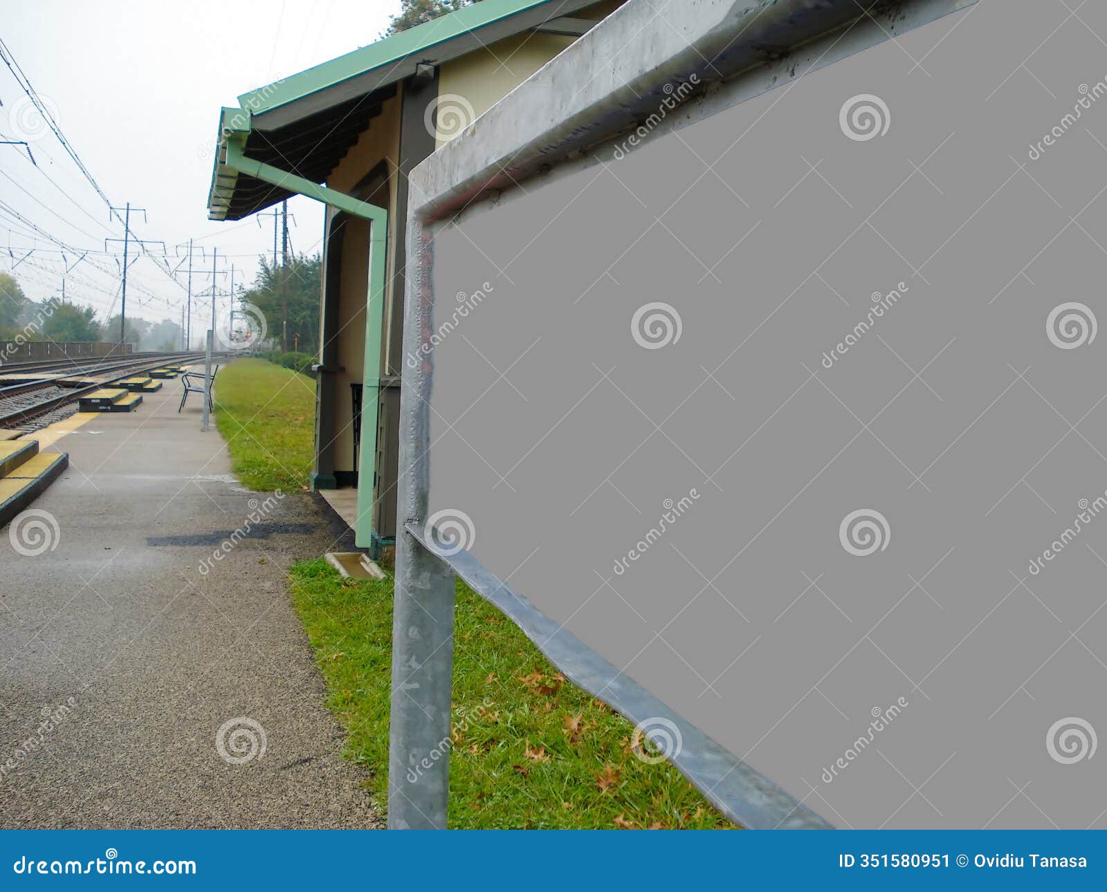 Train Station with Information Panel Stock Image - Image of billboard ...