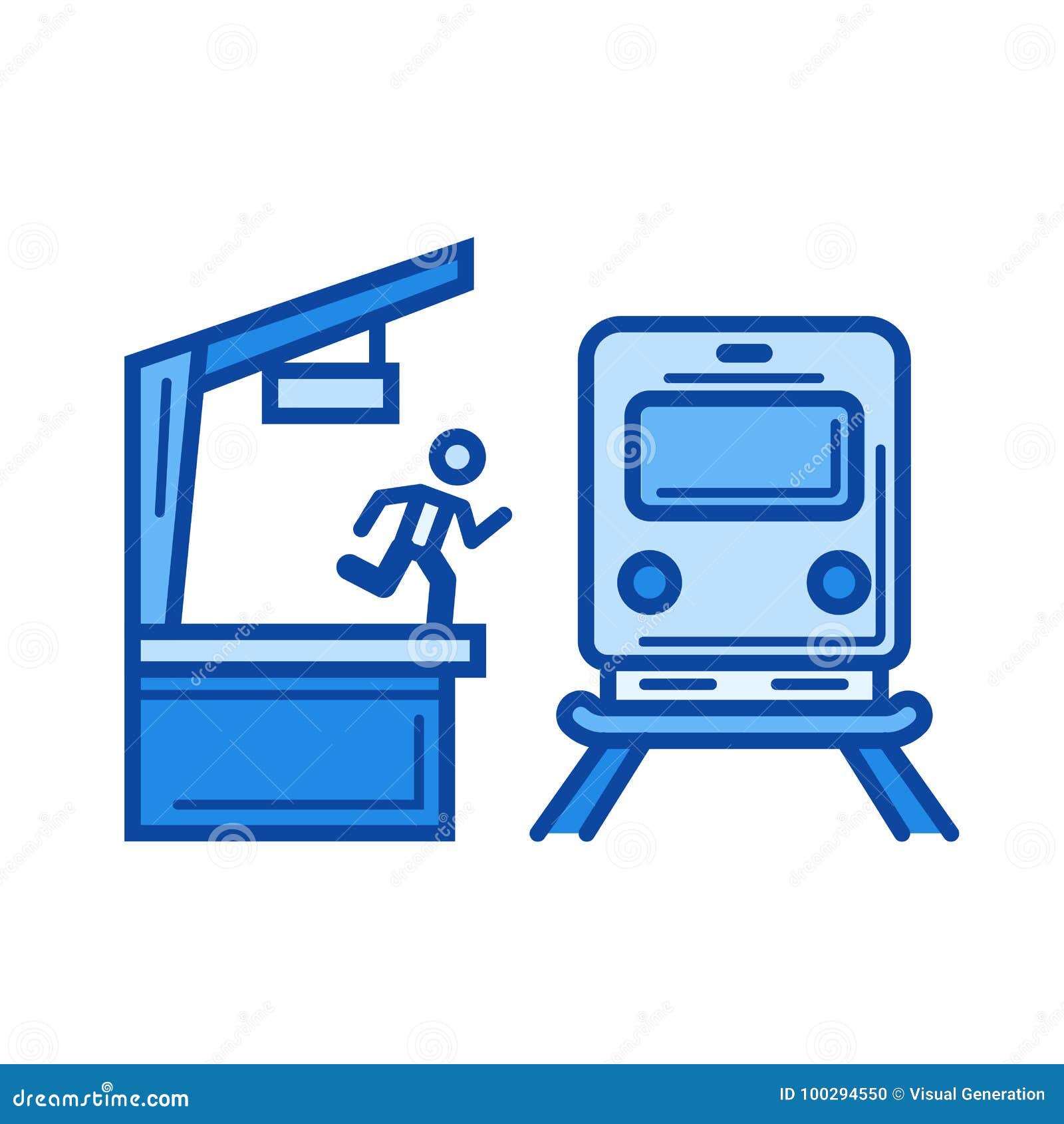 Train station line icon. stock vector. Illustration of transport ...