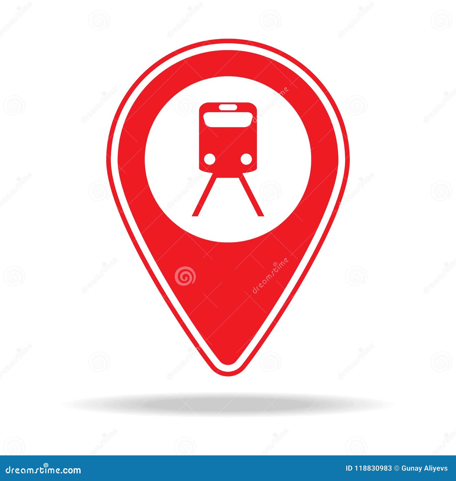 Train Station Map Pin Icon. Element of Warning Navigation Pin Icon for ...