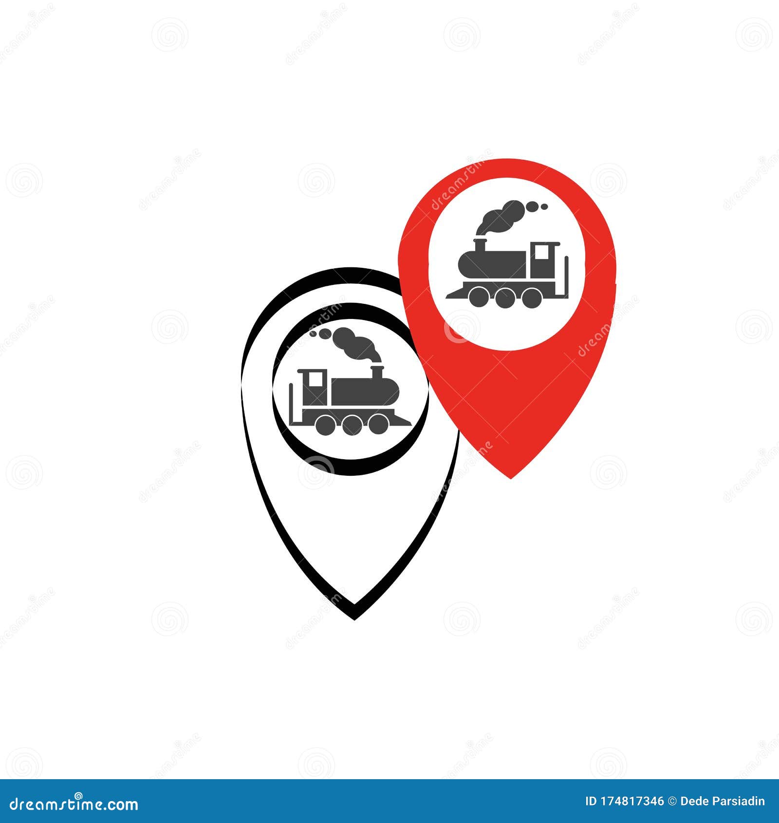 Train Station Map Pin Icon. Train Station Map Point Symbol. Flat Design ...