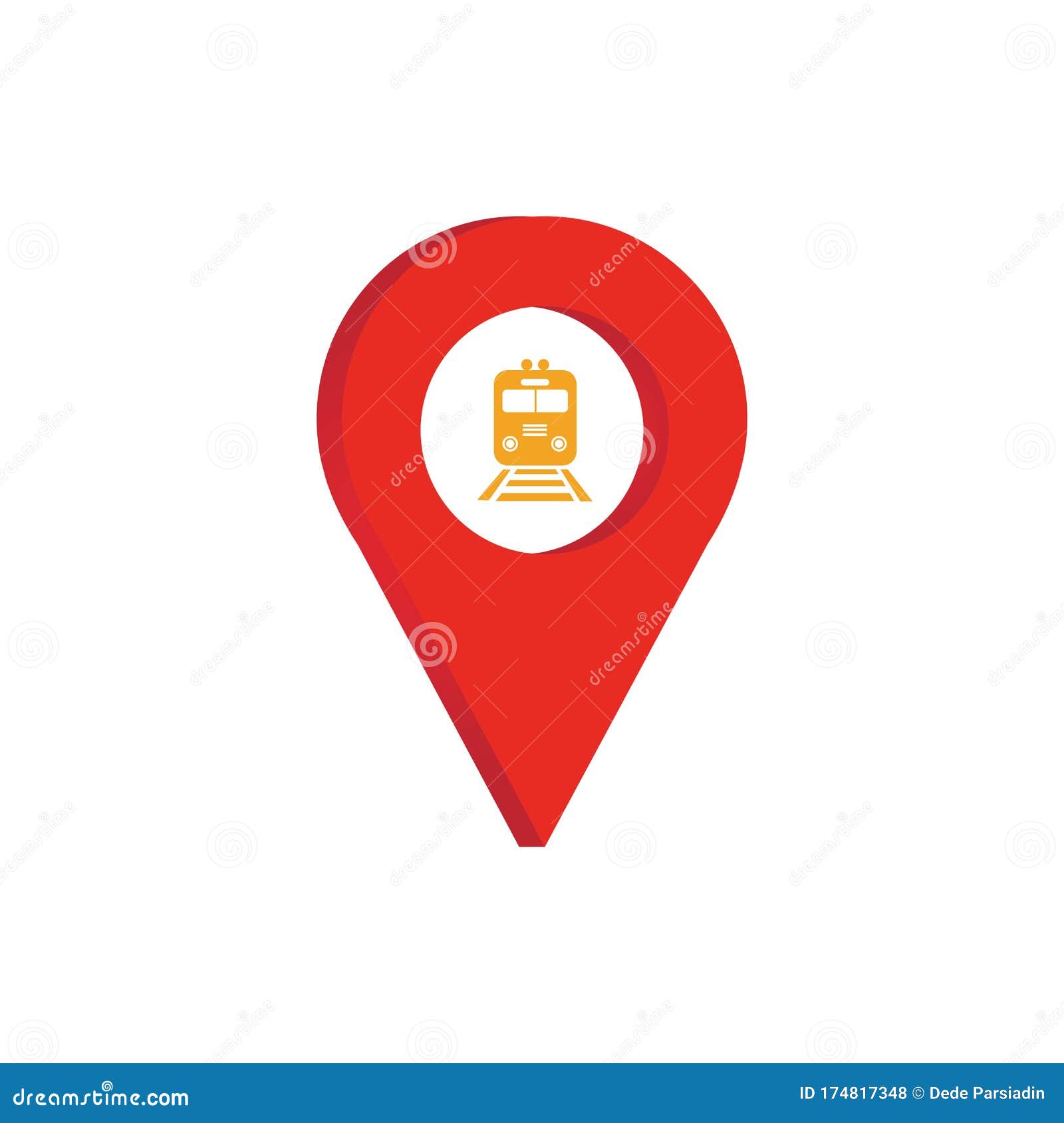 Train Station Map Pin Icon. Train Station Map Point Symbol. Flat Design ...