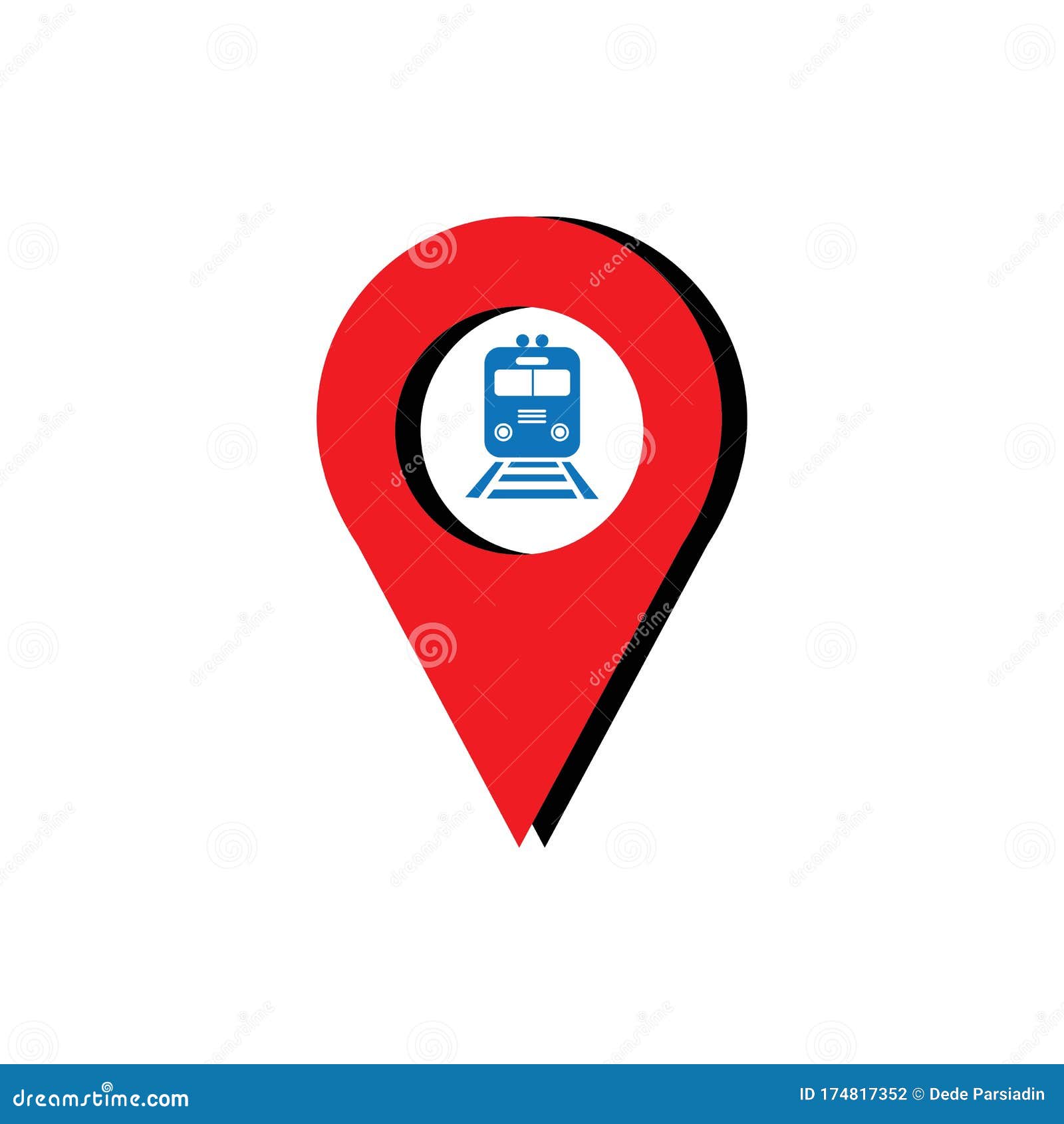 Train Station Map Pin Icon. Train Station Map Point Symbol. Flat Design ...