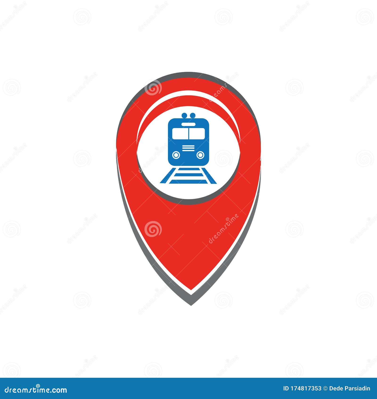 Train Station Map Pin Icon. Train Station Map Point Symbol. Flat Design ...