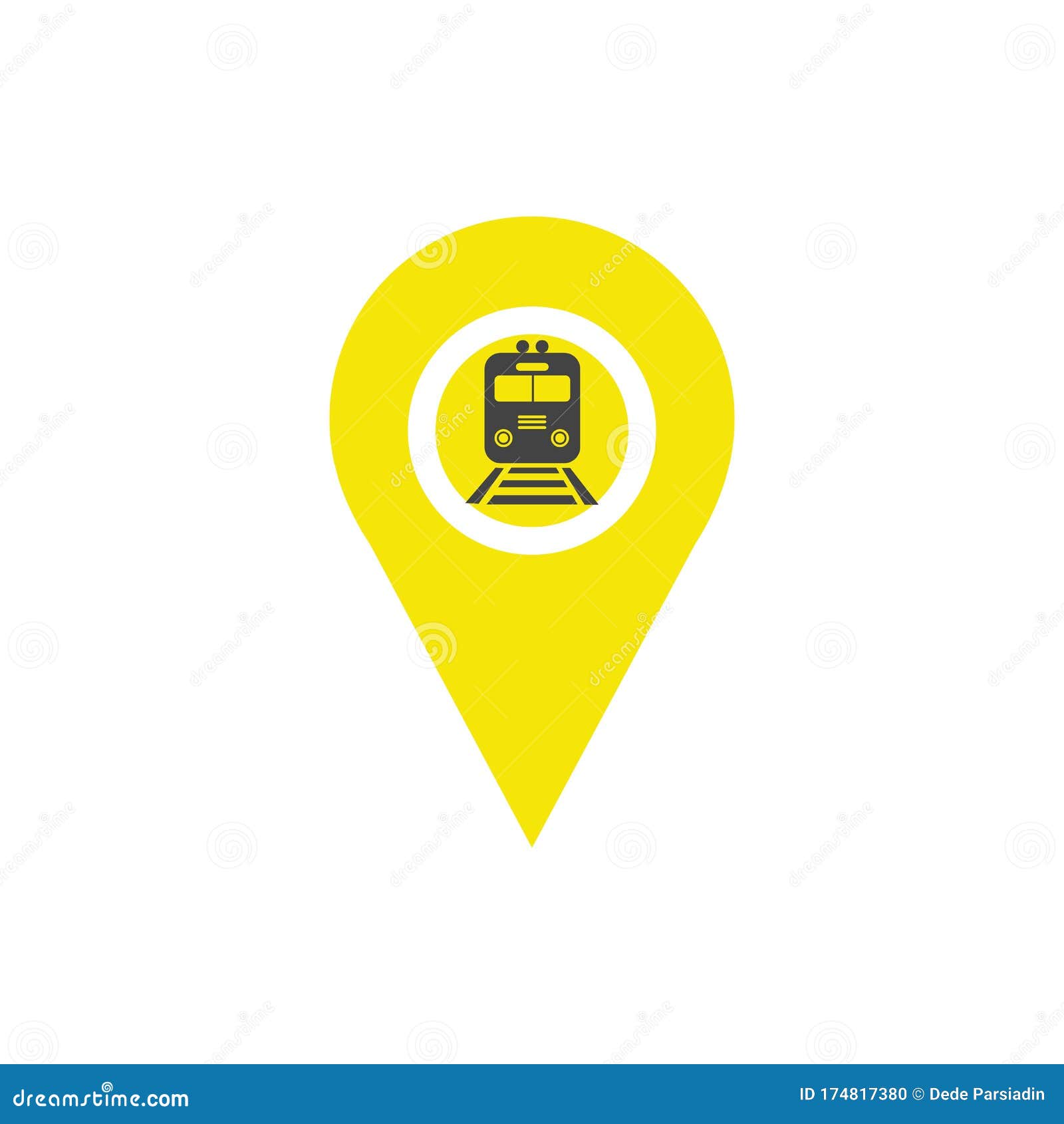 Train Station Map Pin Icon. Train Station Map Point Symbol. Flat Design ...