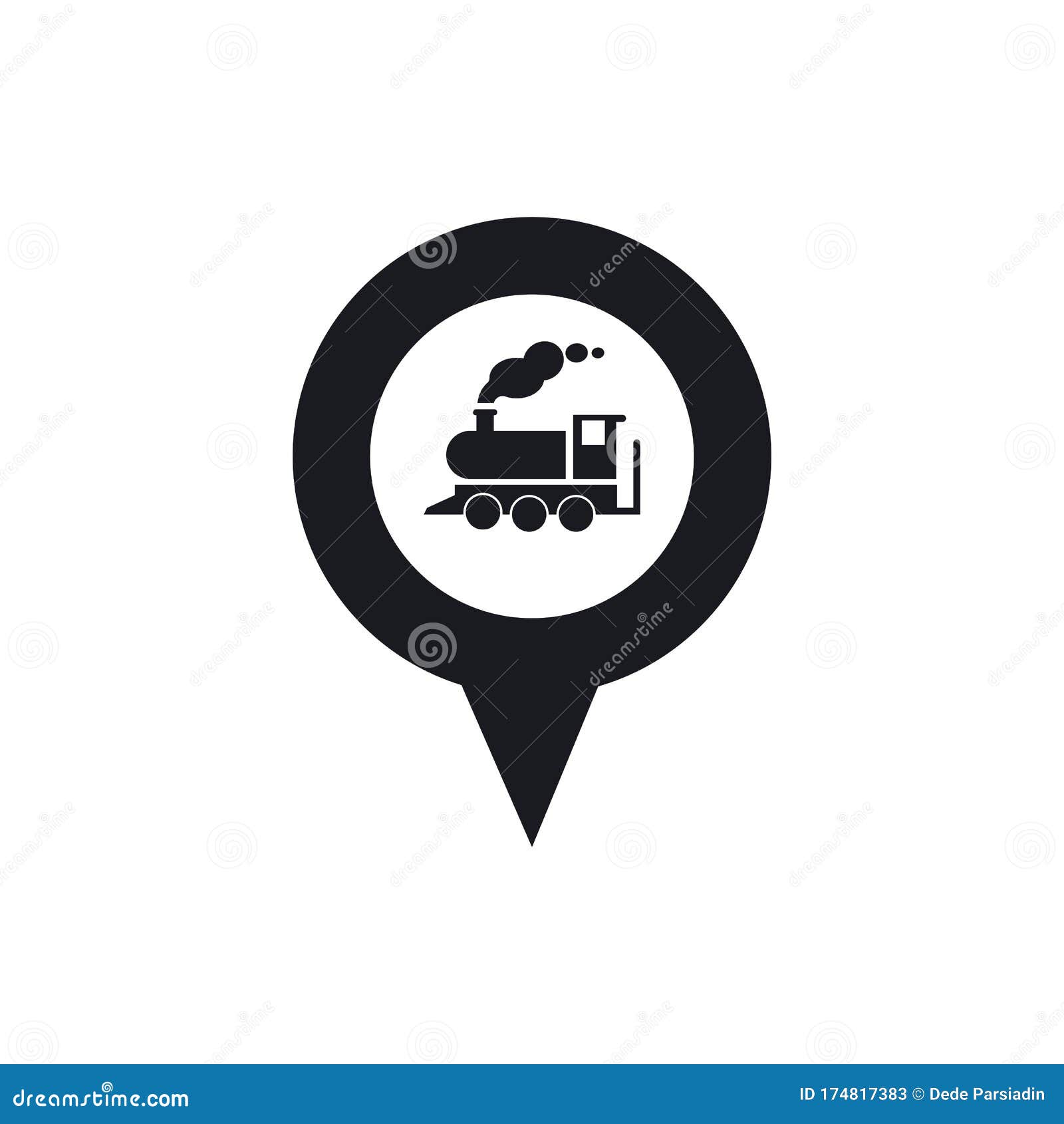 Train Station Map Pin Icon. Train Station Map Point Symbol. Flat Design ...
