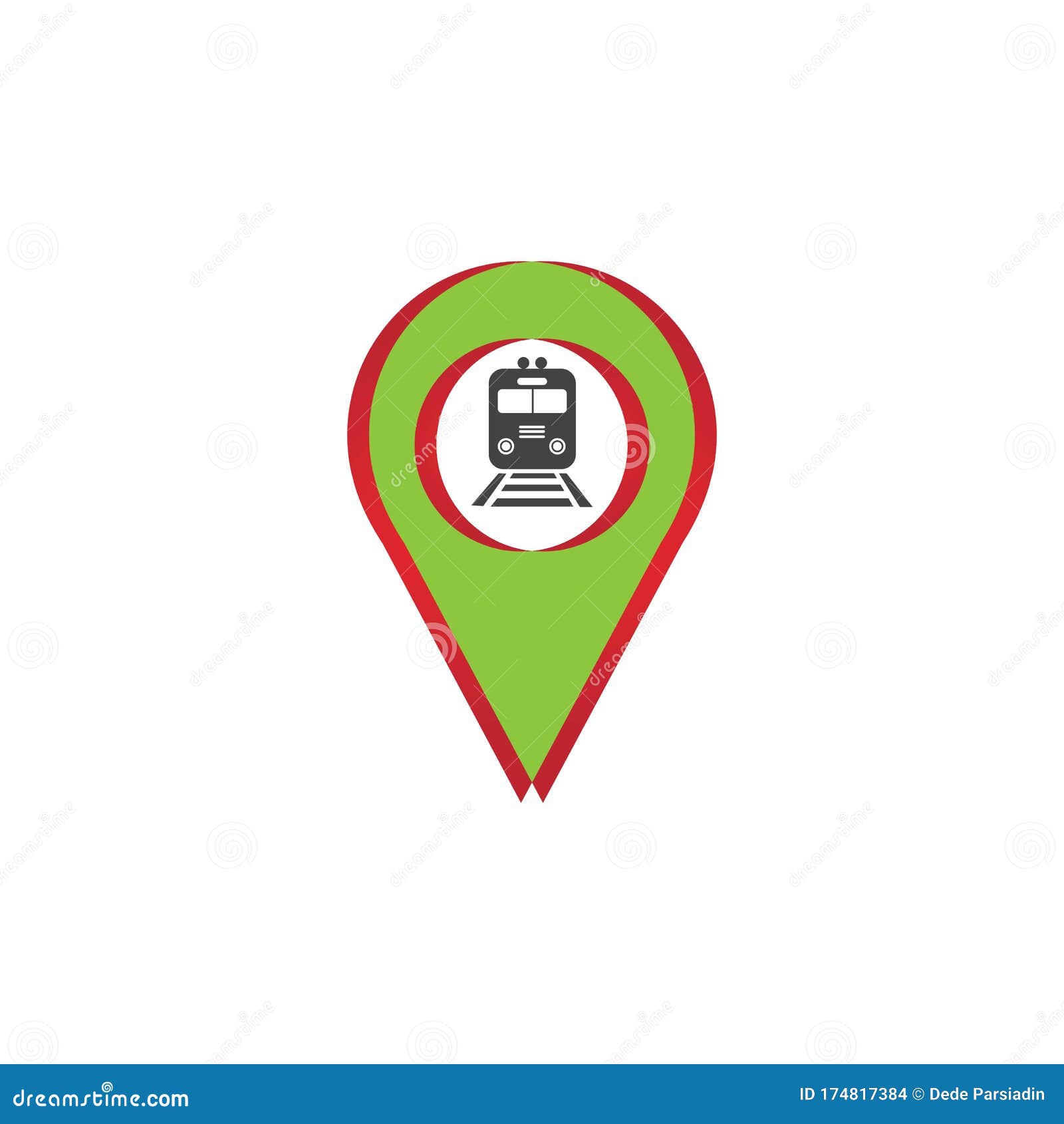Train Station Map Pin Icon. Train Station Map Point Symbol. Flat Design ...