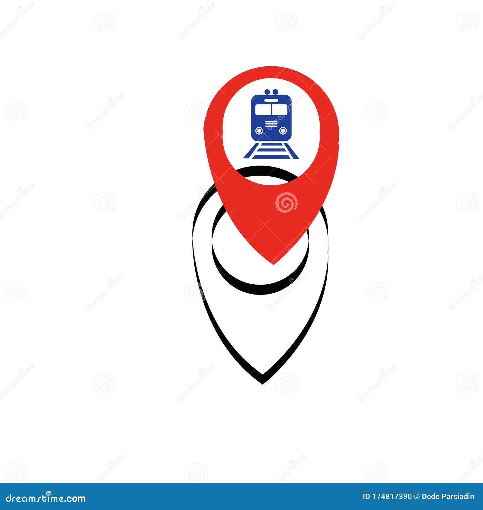 Train Station Map Pin Icon. Train Station Map Point Symbol. Flat Design ...
