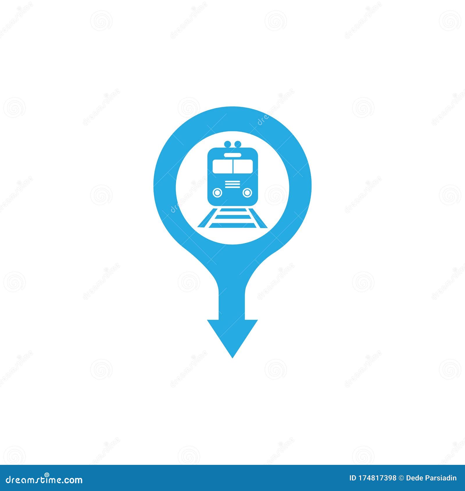 Train Station Map Pin Icon. Train Station Map Point Symbol. Flat Design ...
