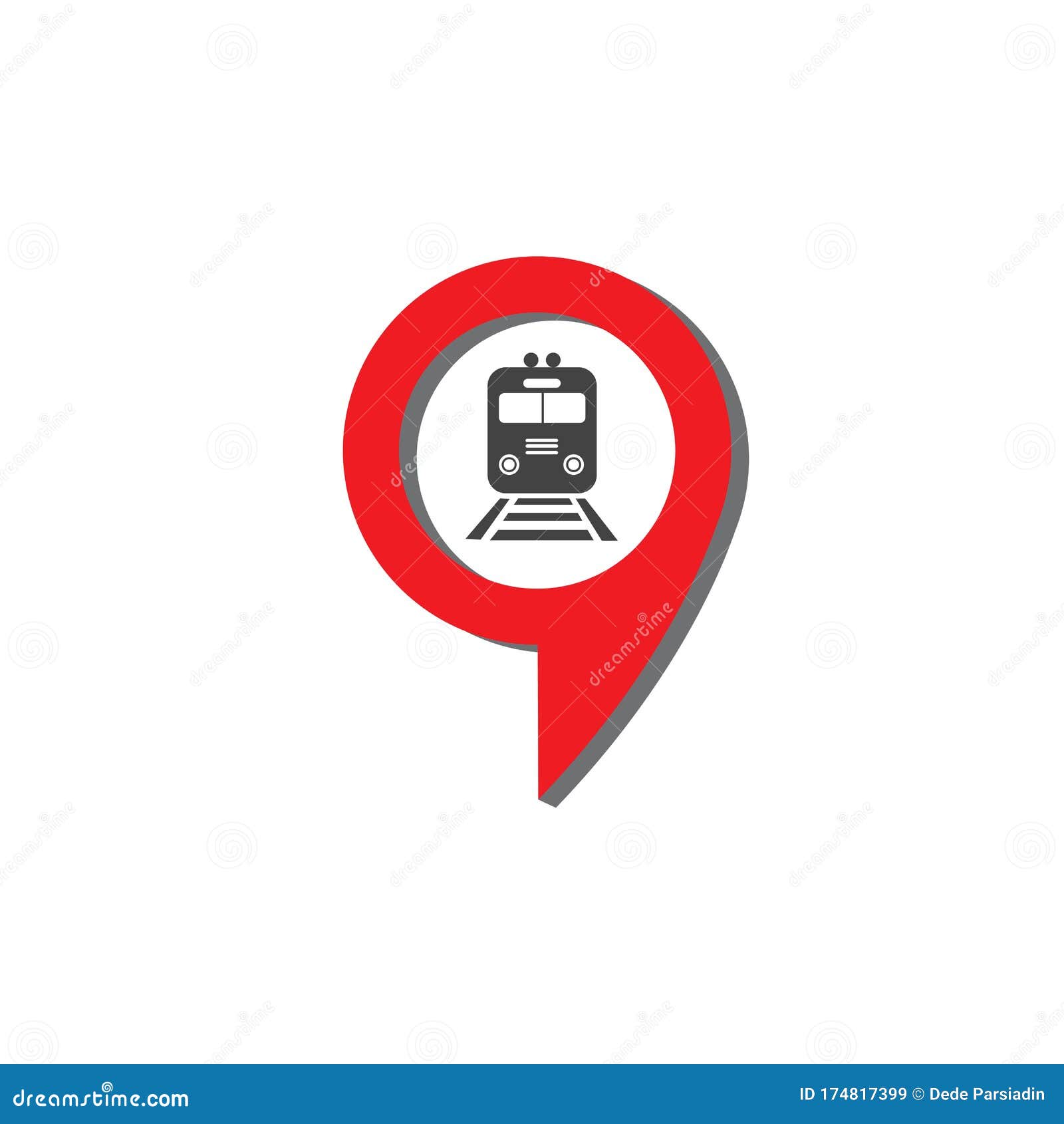 Train Station Map Pin Icon. Train Station Map Point Symbol. Flat Design ...