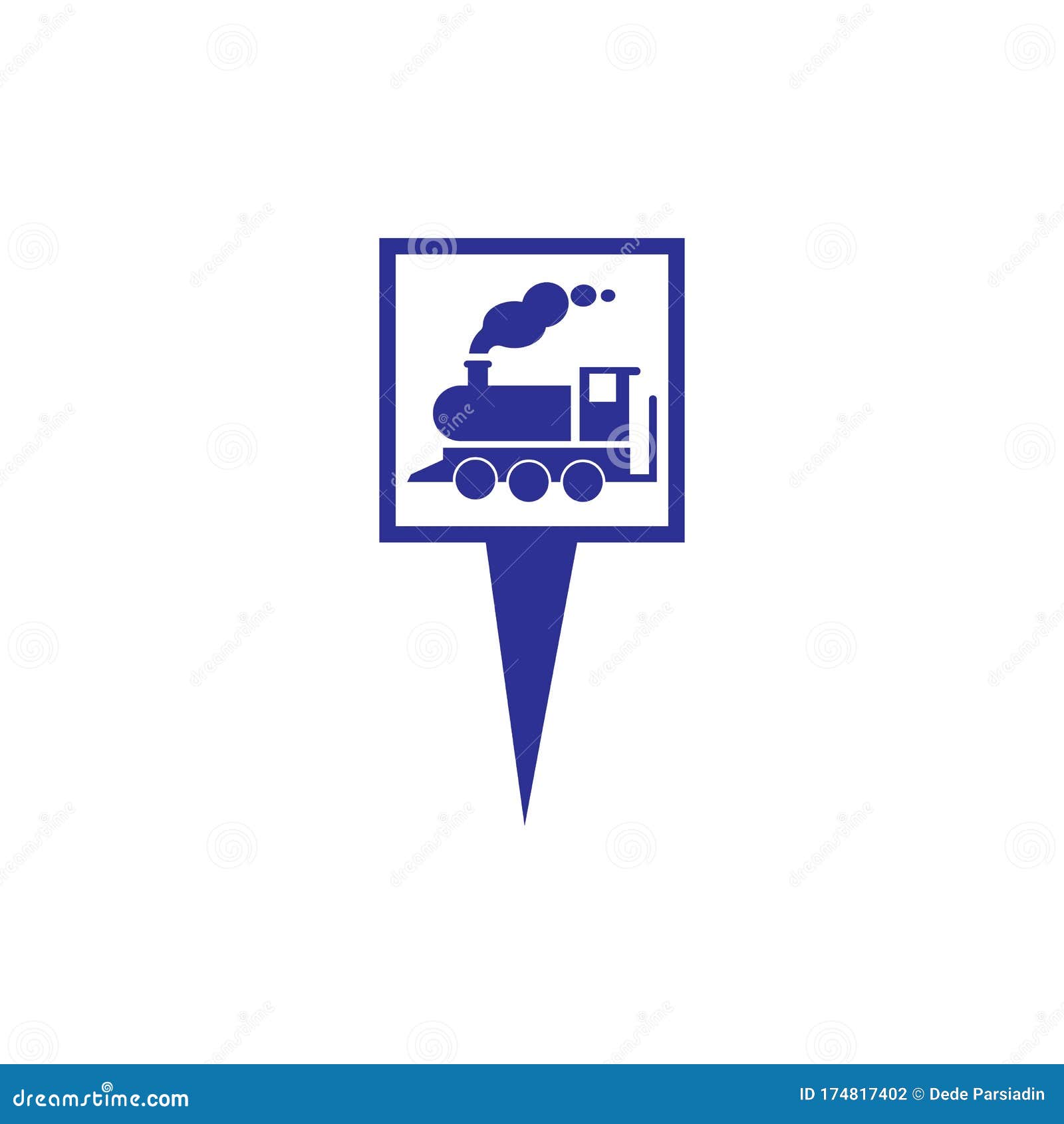 Train Station Map Pin Icon. Train Station Map Point Symbol. Flat Design ...
