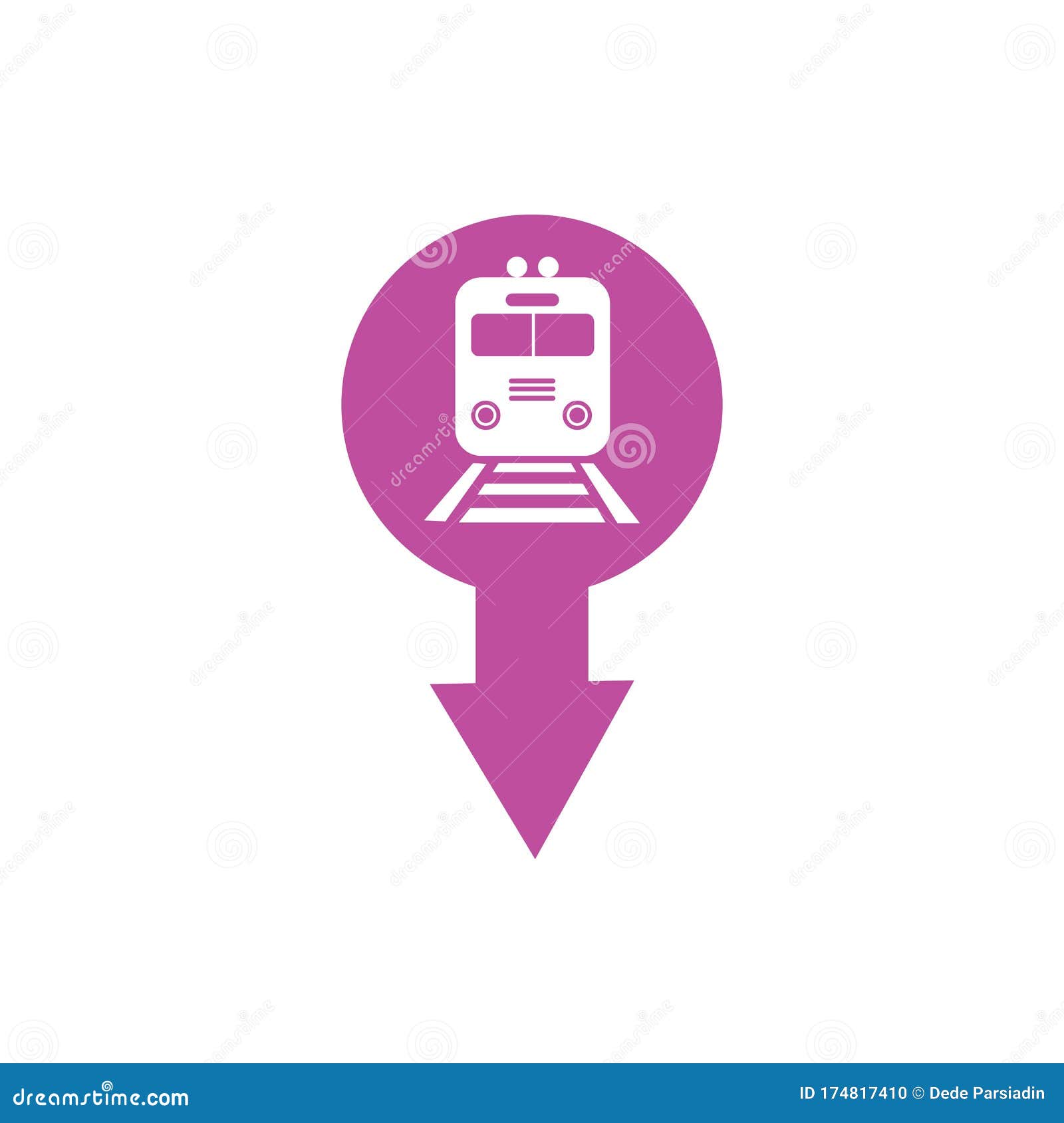 Train Station Map Pin Icon. Train Station Map Point Symbol. Flat Design ...