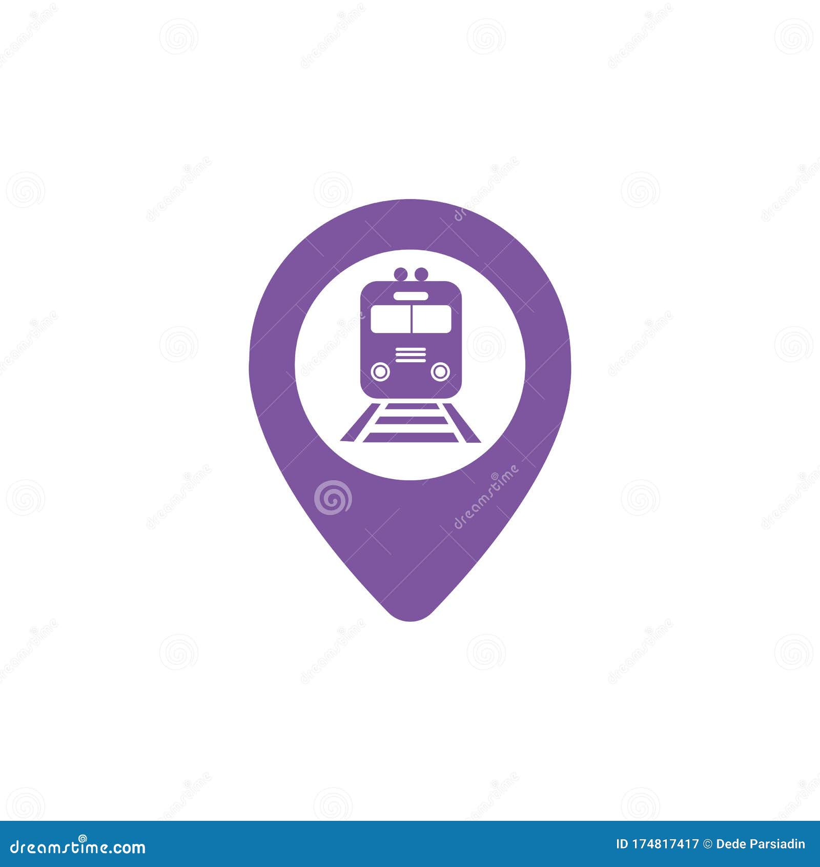 Train Station Map Pin Icon. Train Station Map Point Symbol. Flat Design ...