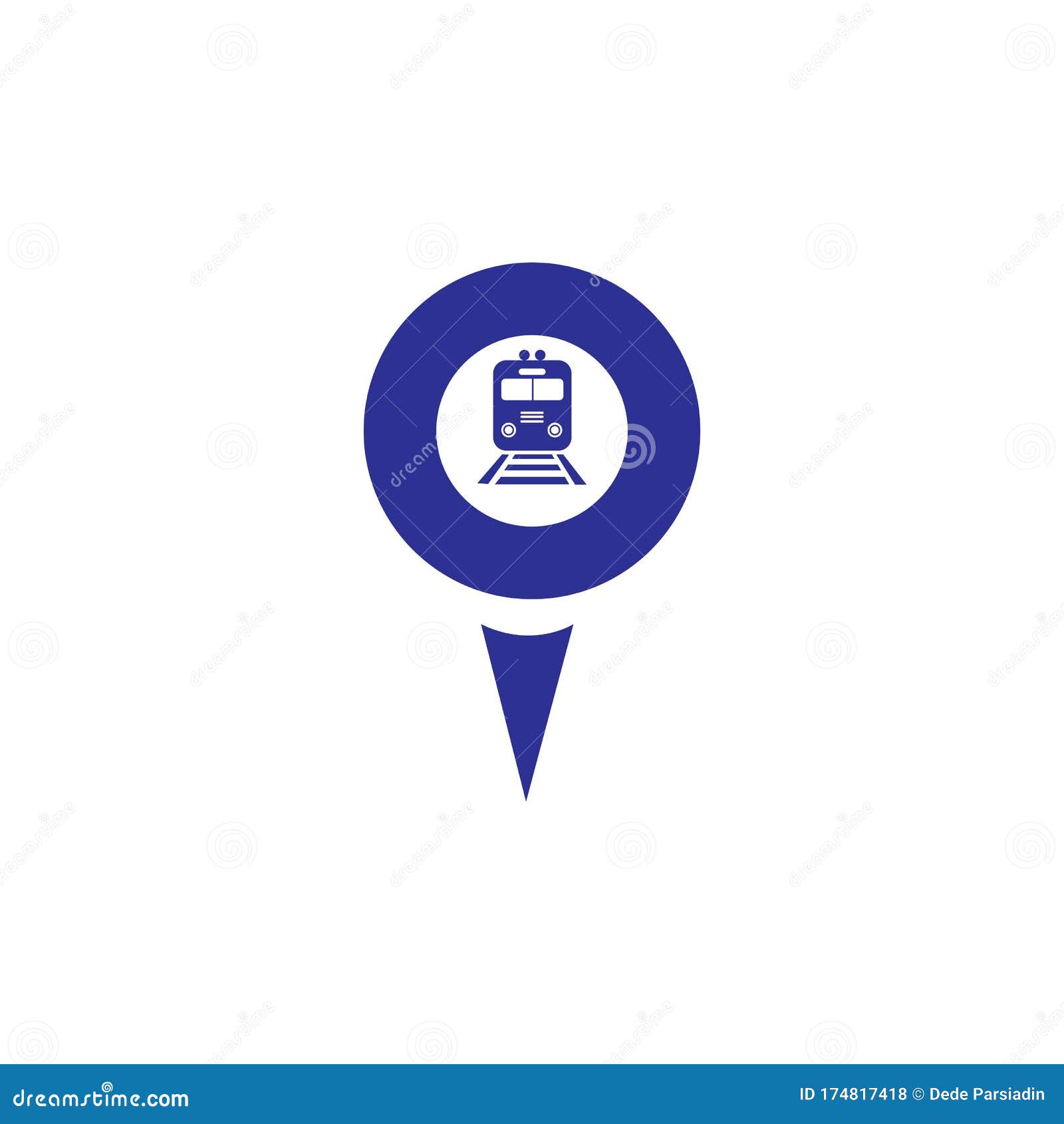 Train Station Map Pin Icon. Train Station Map Point Symbol. Flat Design ...