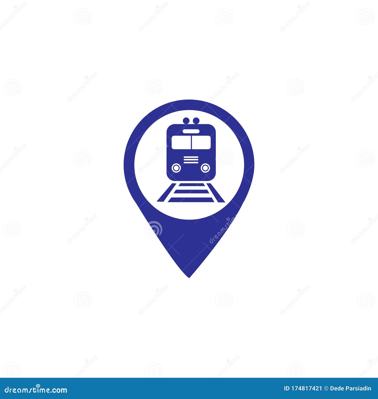 Train Station Map Pin Icon. Train Station Map Point Symbol. Flat Design ...