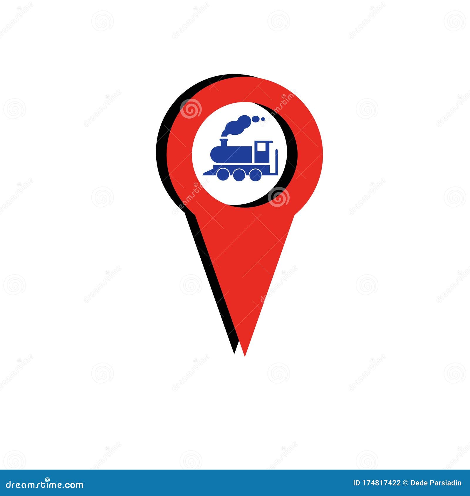 Train Station Map Pin Icon. Train Station Map Point Symbol. Flat Design ...