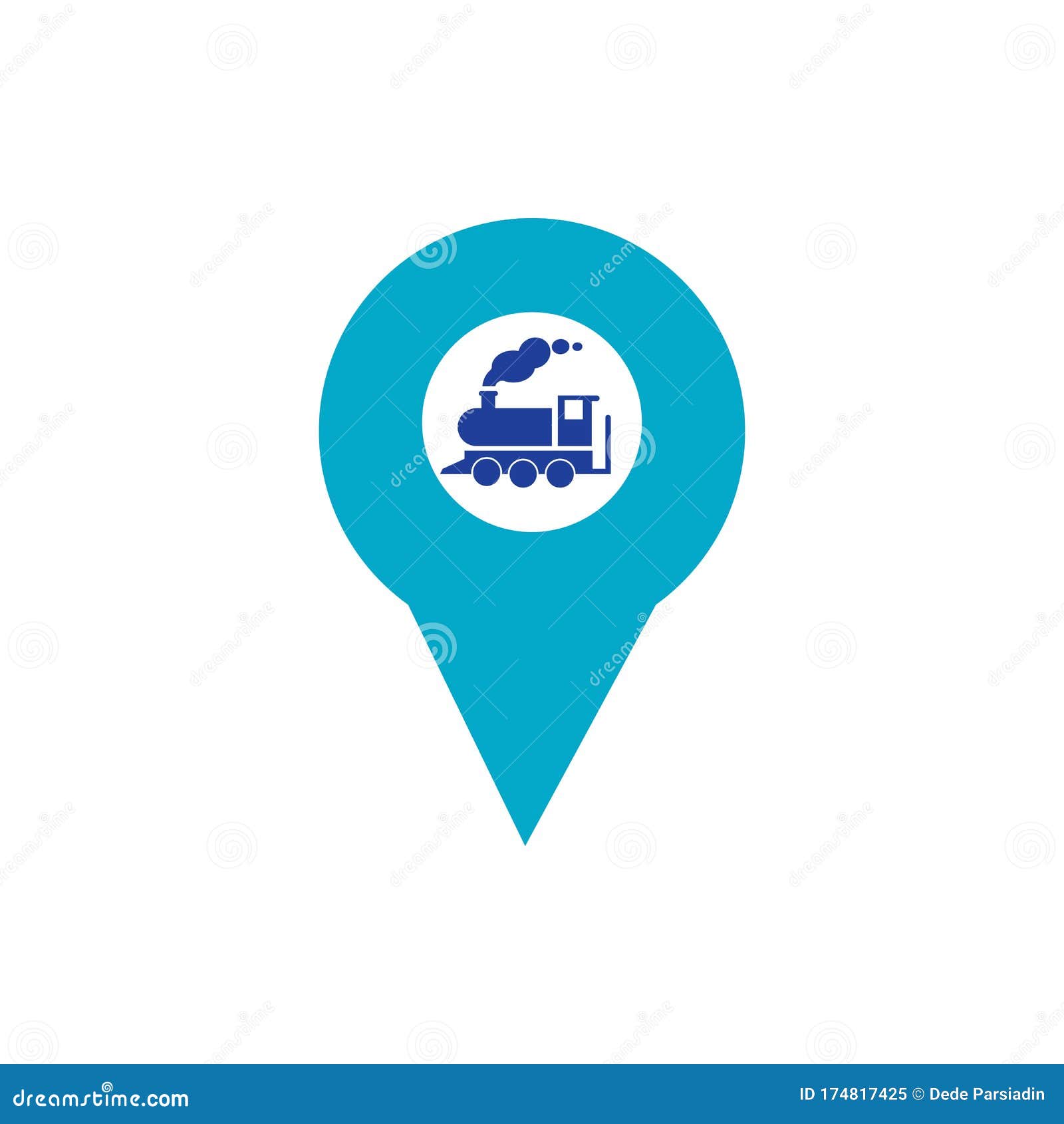 Train Station Map Pin Icon. Train Station Map Point Symbol. Flat Design ...