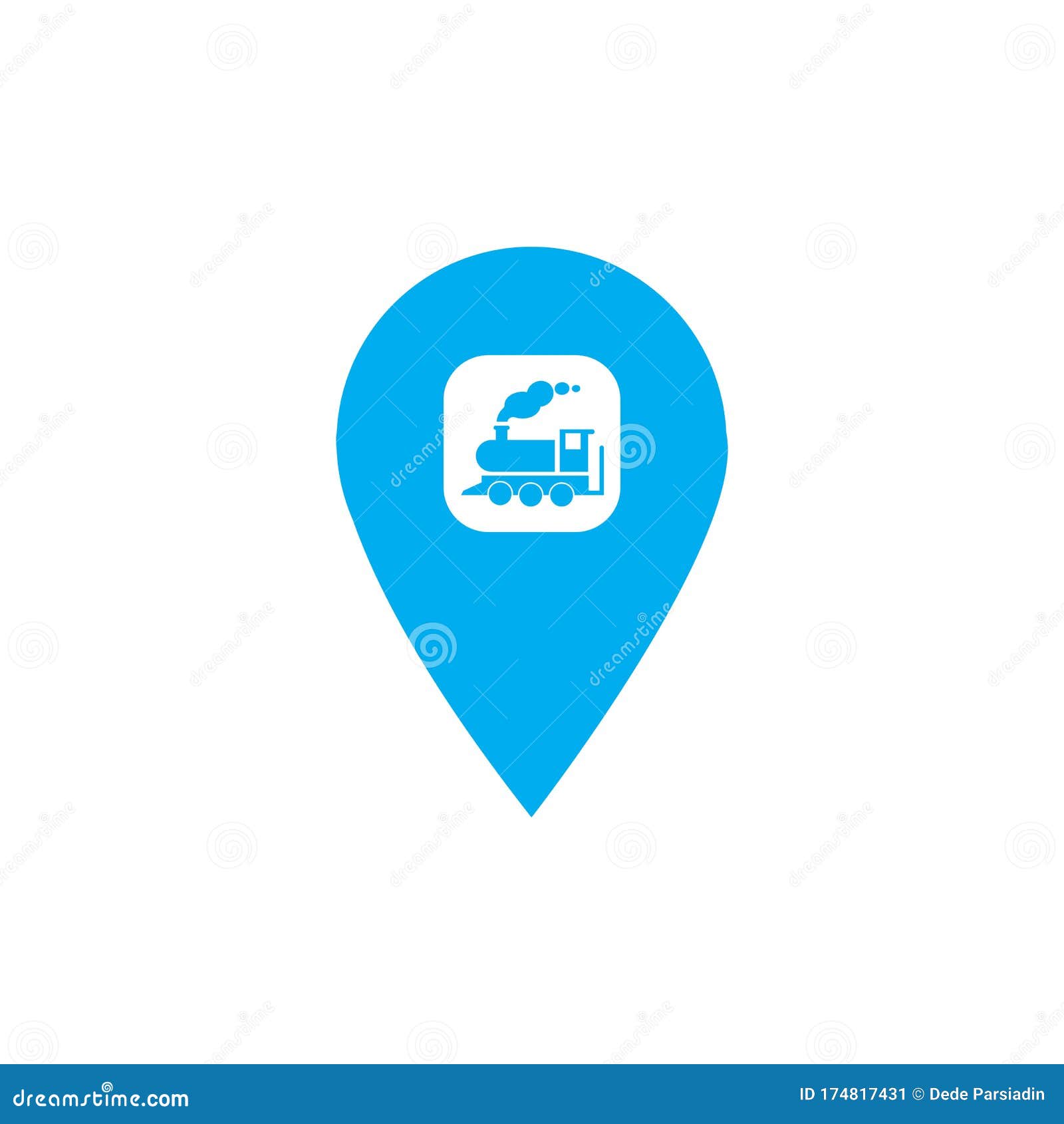 Train Station Map Pin Icon. Train Station Map Point Symbol. Flat Design ...