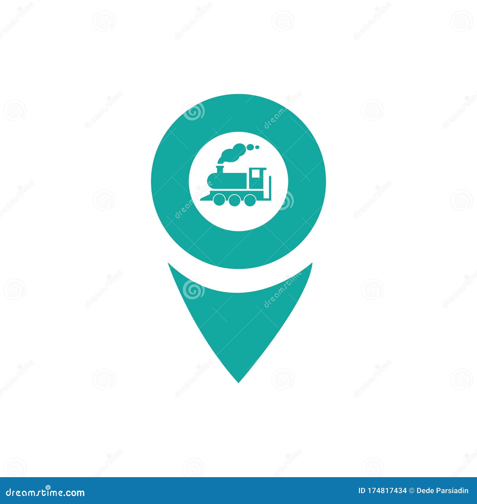 Train Station Map Pin Icon. Train Station Map Point Symbol. Flat Design ...