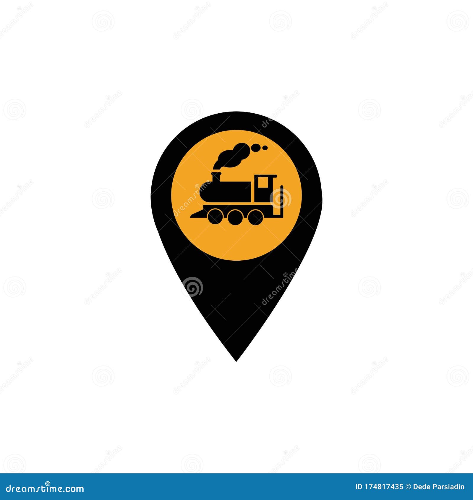 Train Station Map Pin Icon. Train Station Map Point Symbol. Flat Design ...