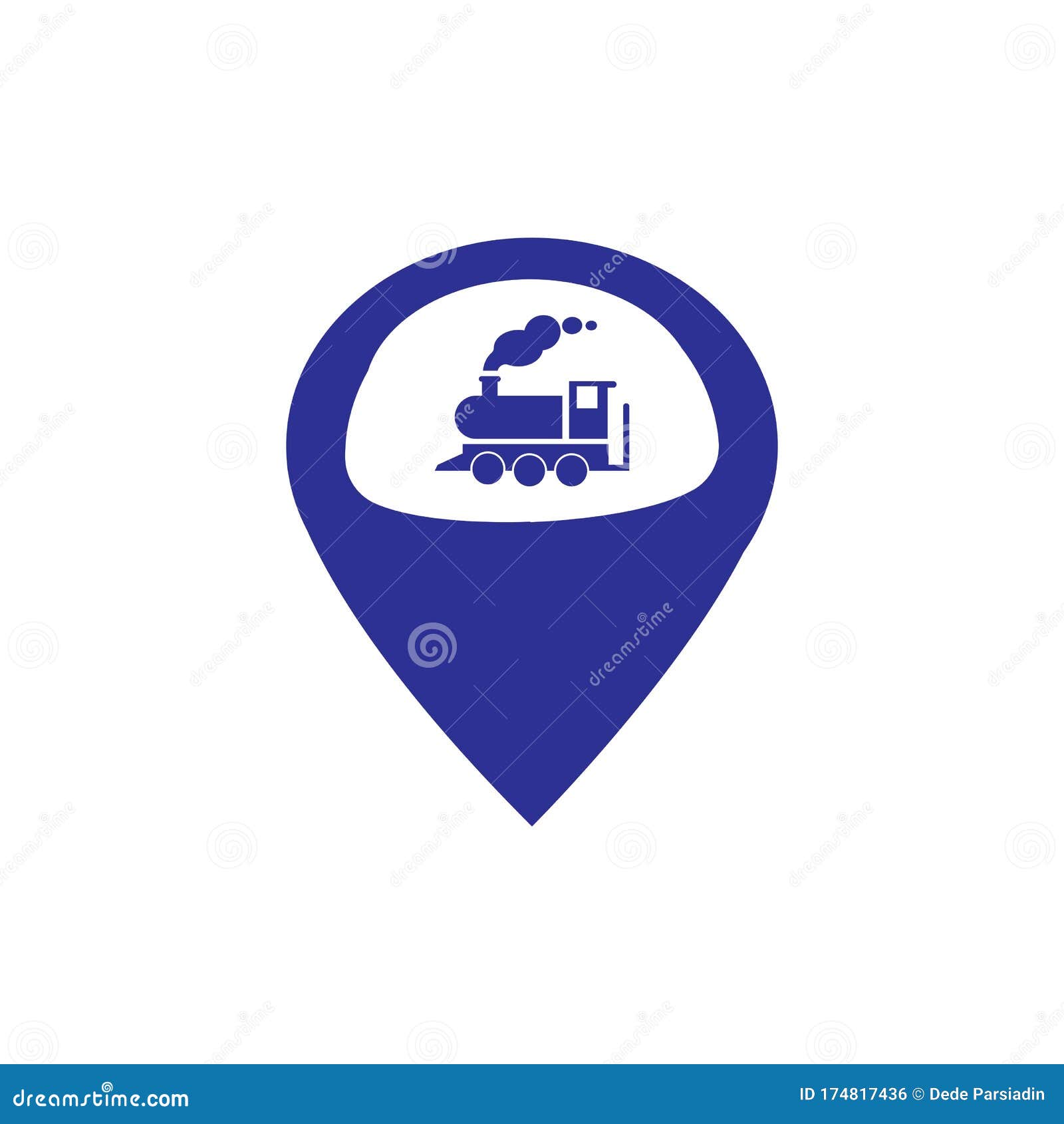 Train Station Map Pin Icon. Train Station Map Point Symbol. Flat Design ...