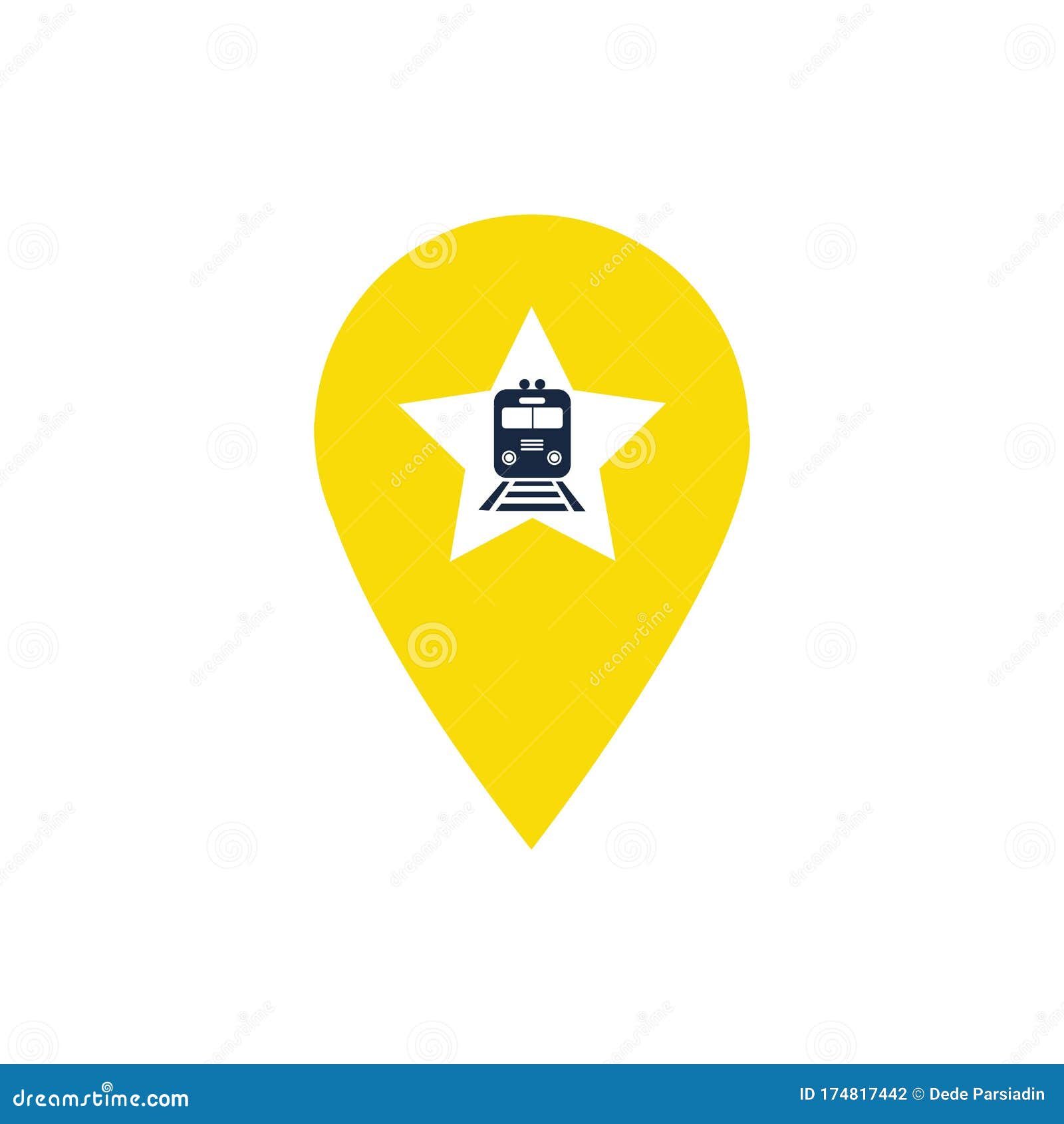 Train Station Map Pin Icon. Train Station Map Point Symbol. Flat Design ...