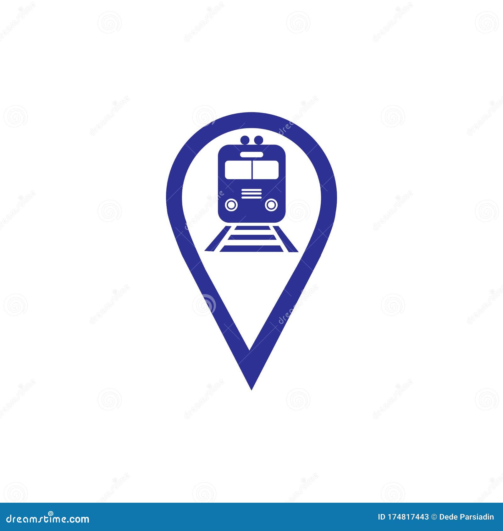 Train Station Map Pin Icon. Train Station Map Point Symbol. Flat Design ...